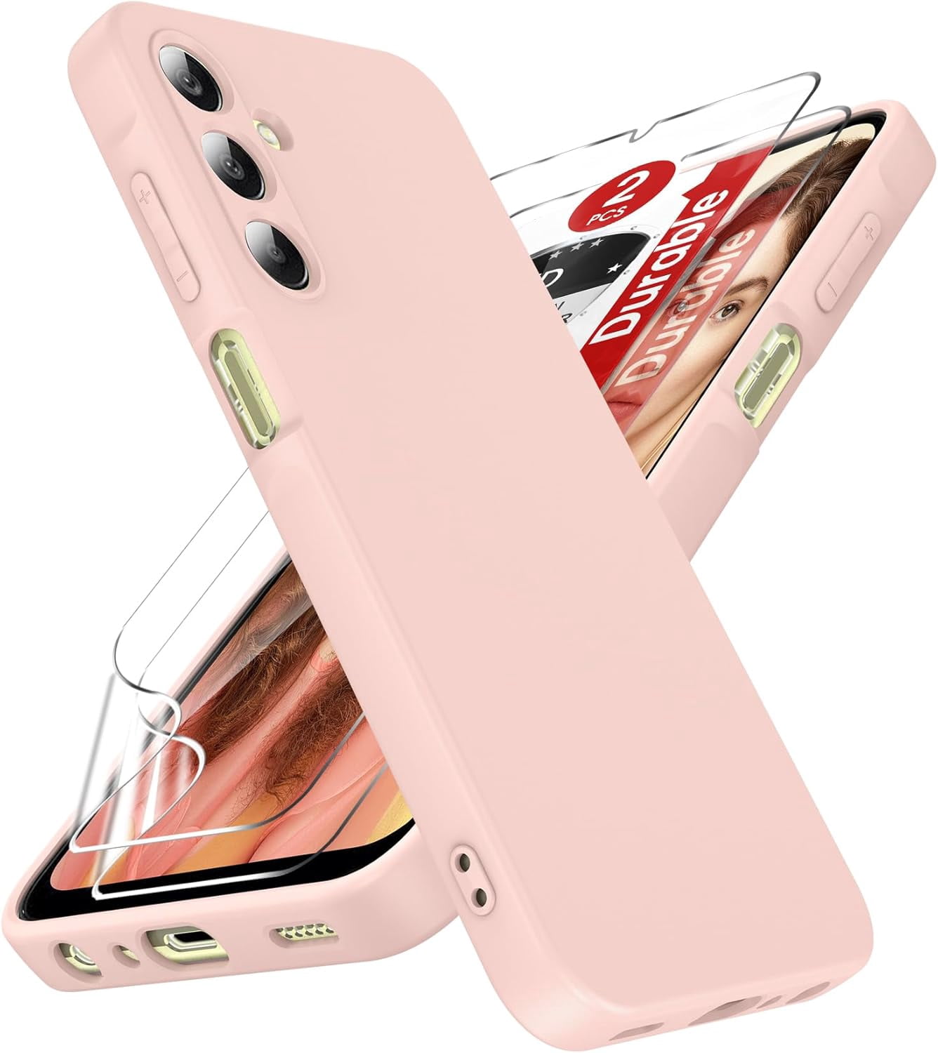 Samsung Galaxy A25 5G Liquid Silicone Case with 2 Screen Protectors ...