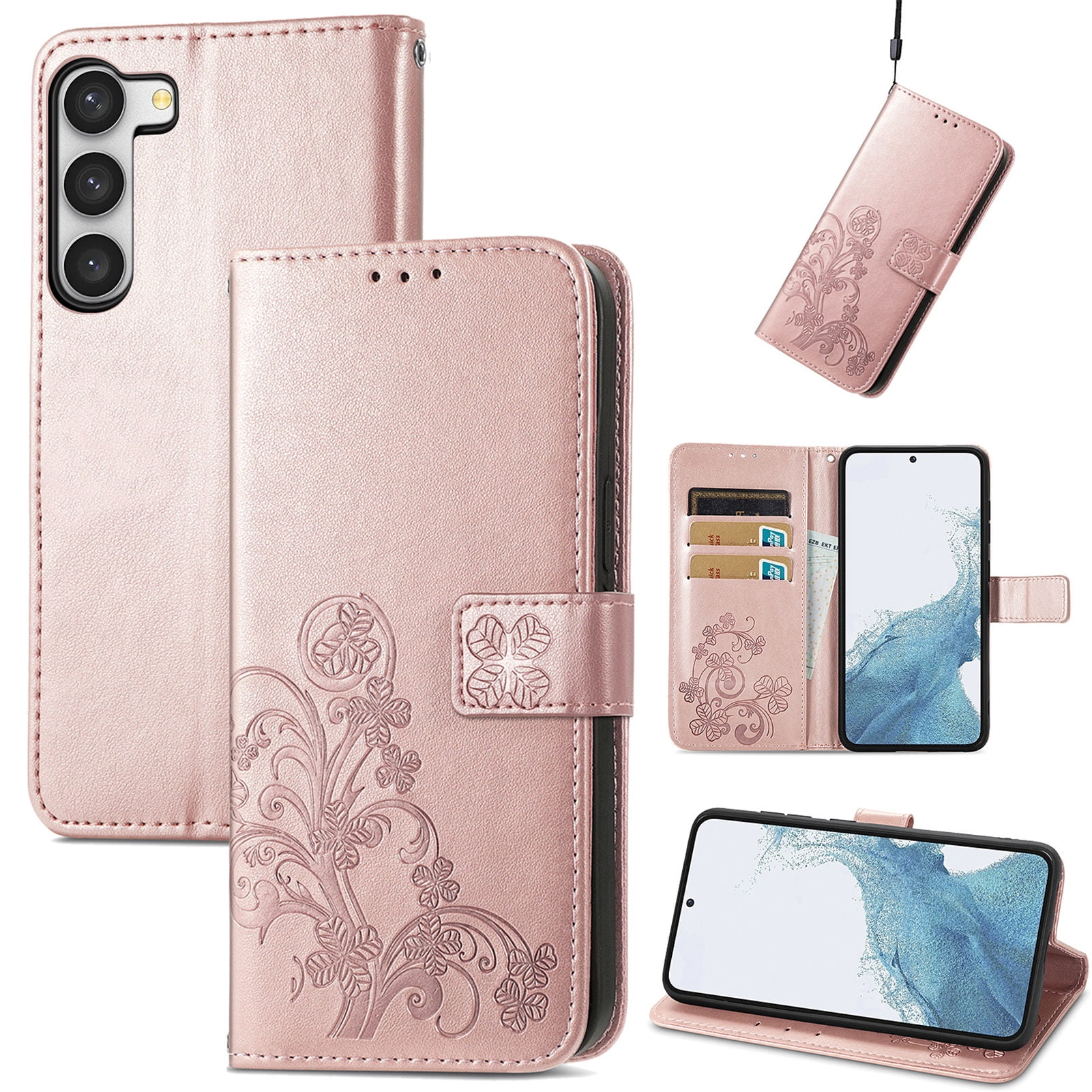 for Samsung Galaxy A25 5G Wallet Case, [Flower Embossed] Premium PU ...