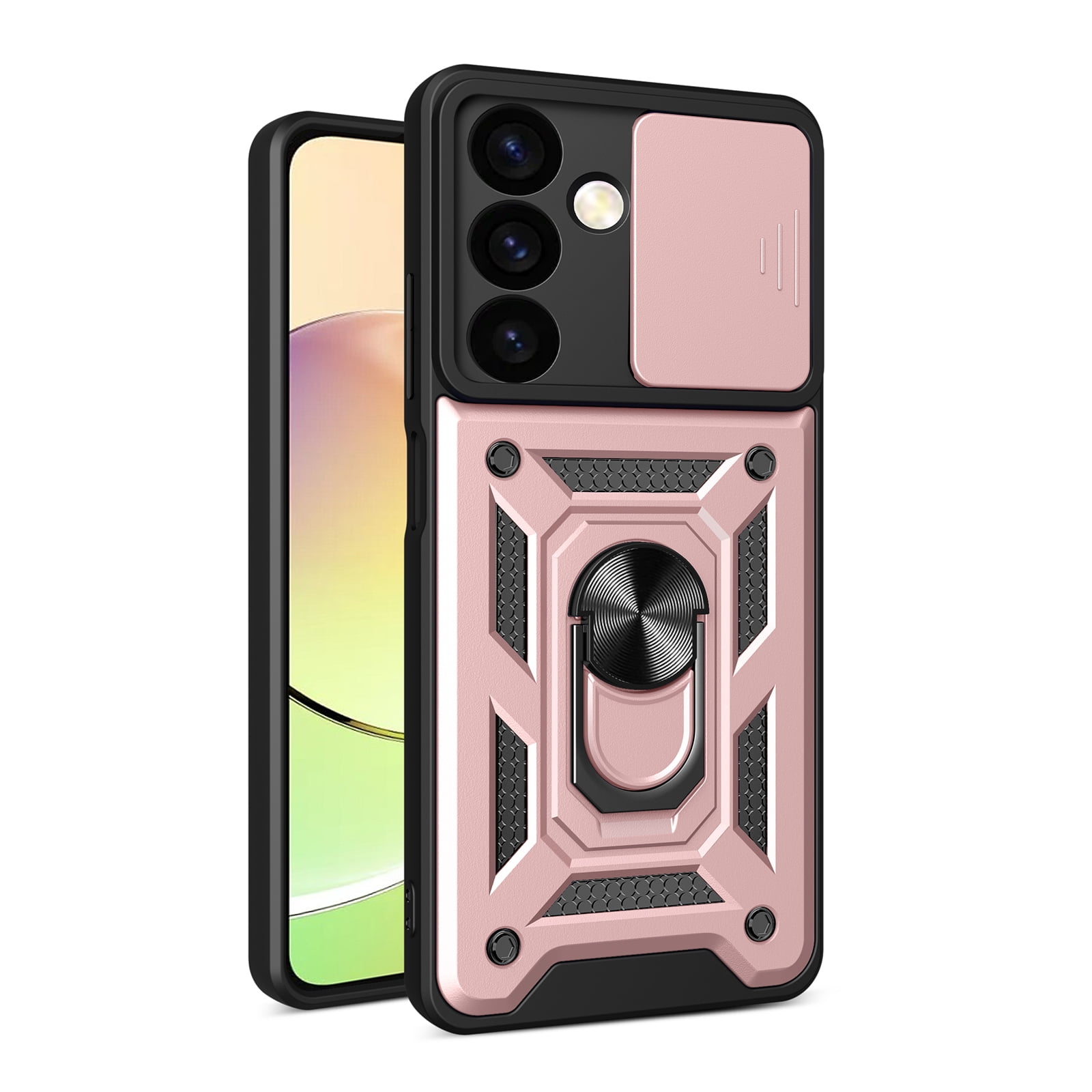 For Samsung Galaxy A26 5G Case with Sliding Camera Lens Cover,Magnetic Ring Kickstand Heavy Duty ...