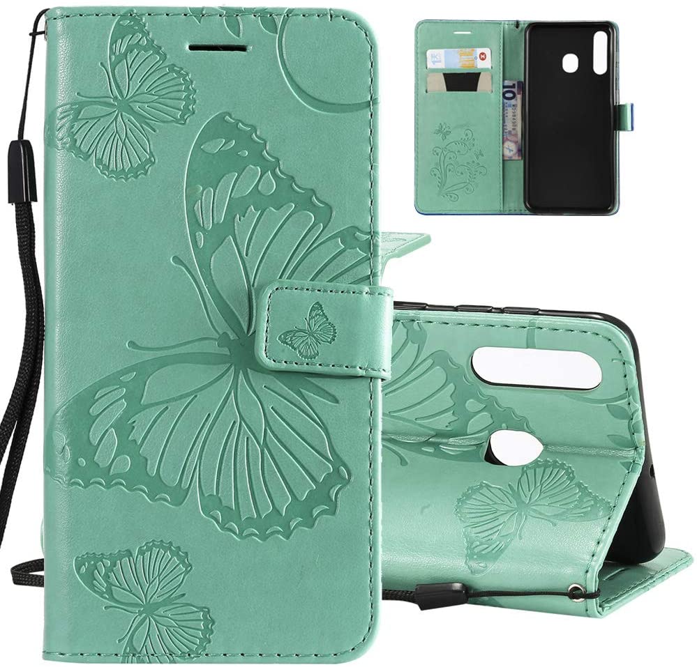 for Samsung Galaxy A30 Case, Galaxy A20 Case PU Leather Butterfly ...