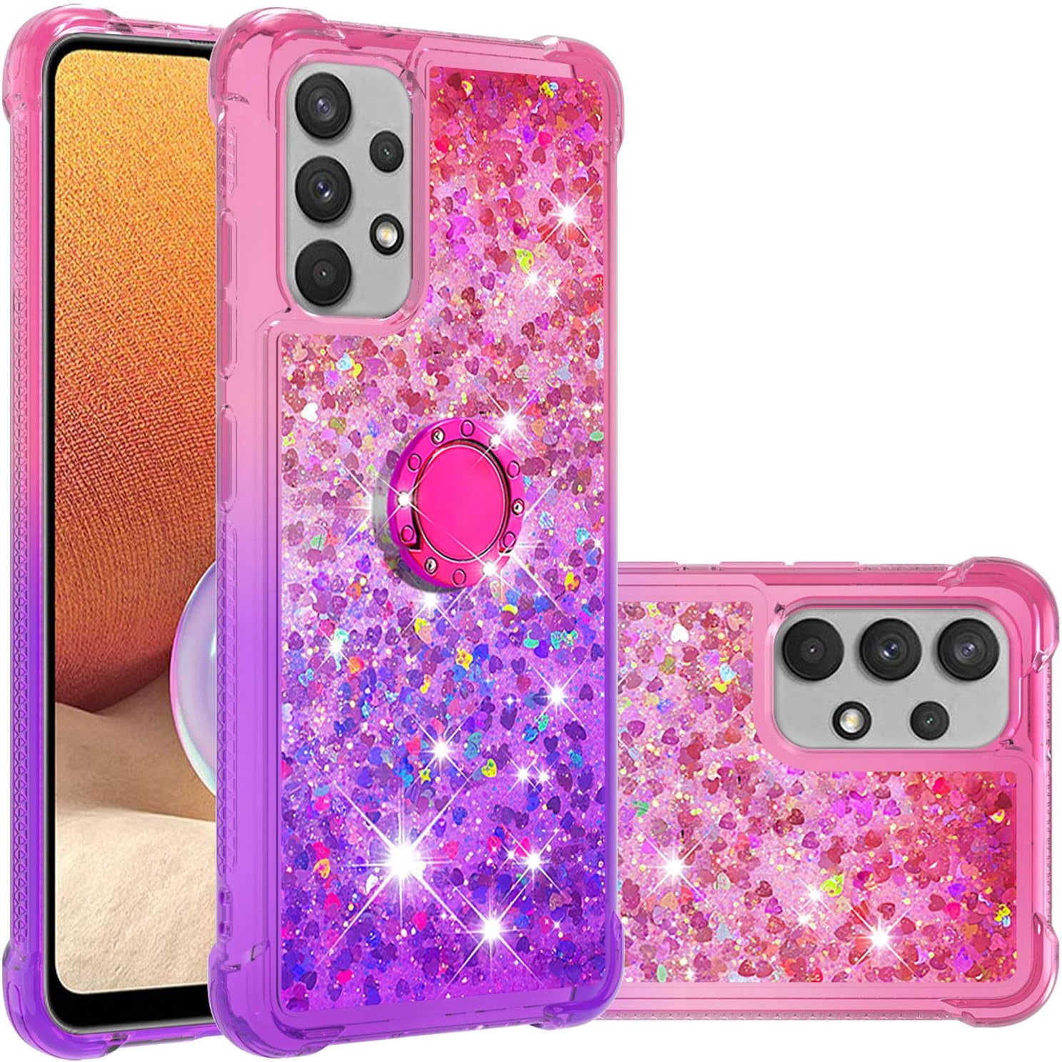 Samsung Galaxy A32 4G Case, Gradient Quicksand Series Glitter Bling ...