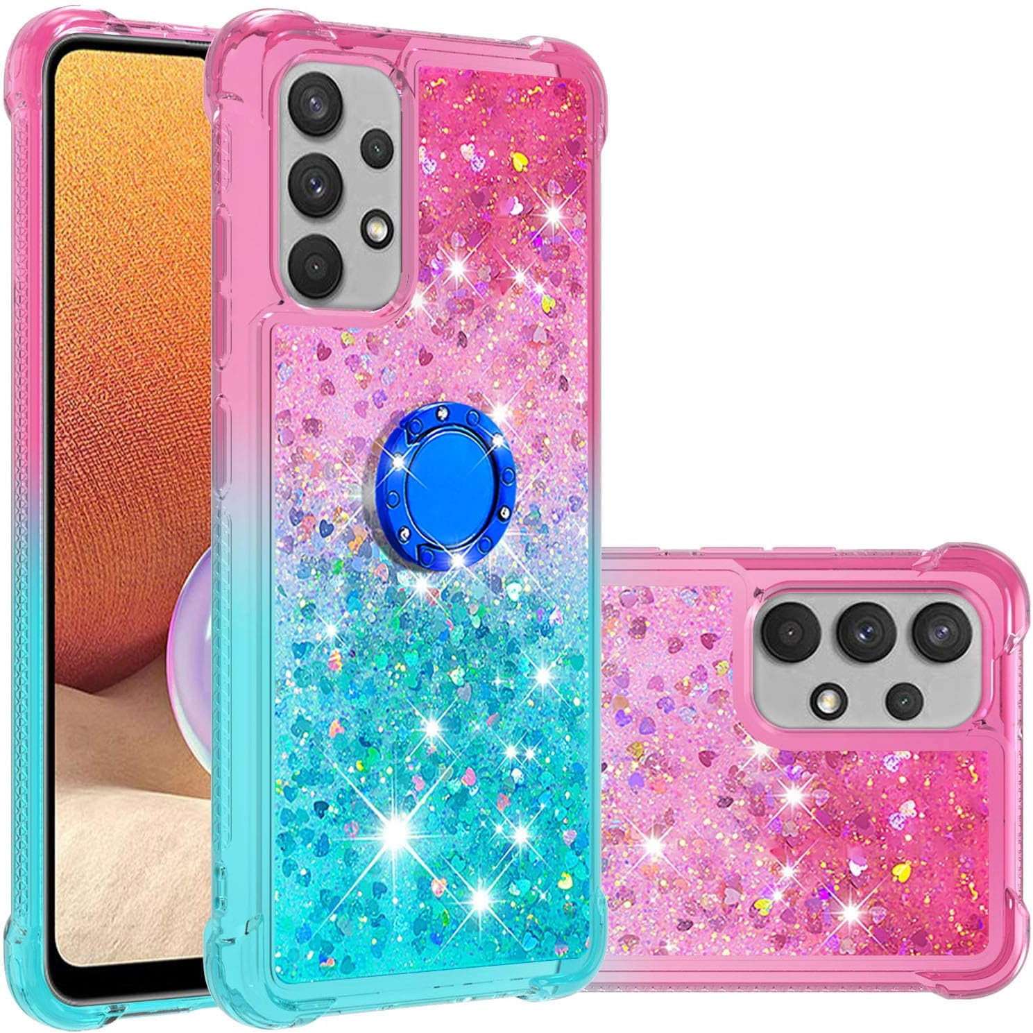 Samsung Galaxy A32 4G Case, Gradient Quicksand Series Glitter Bling ...