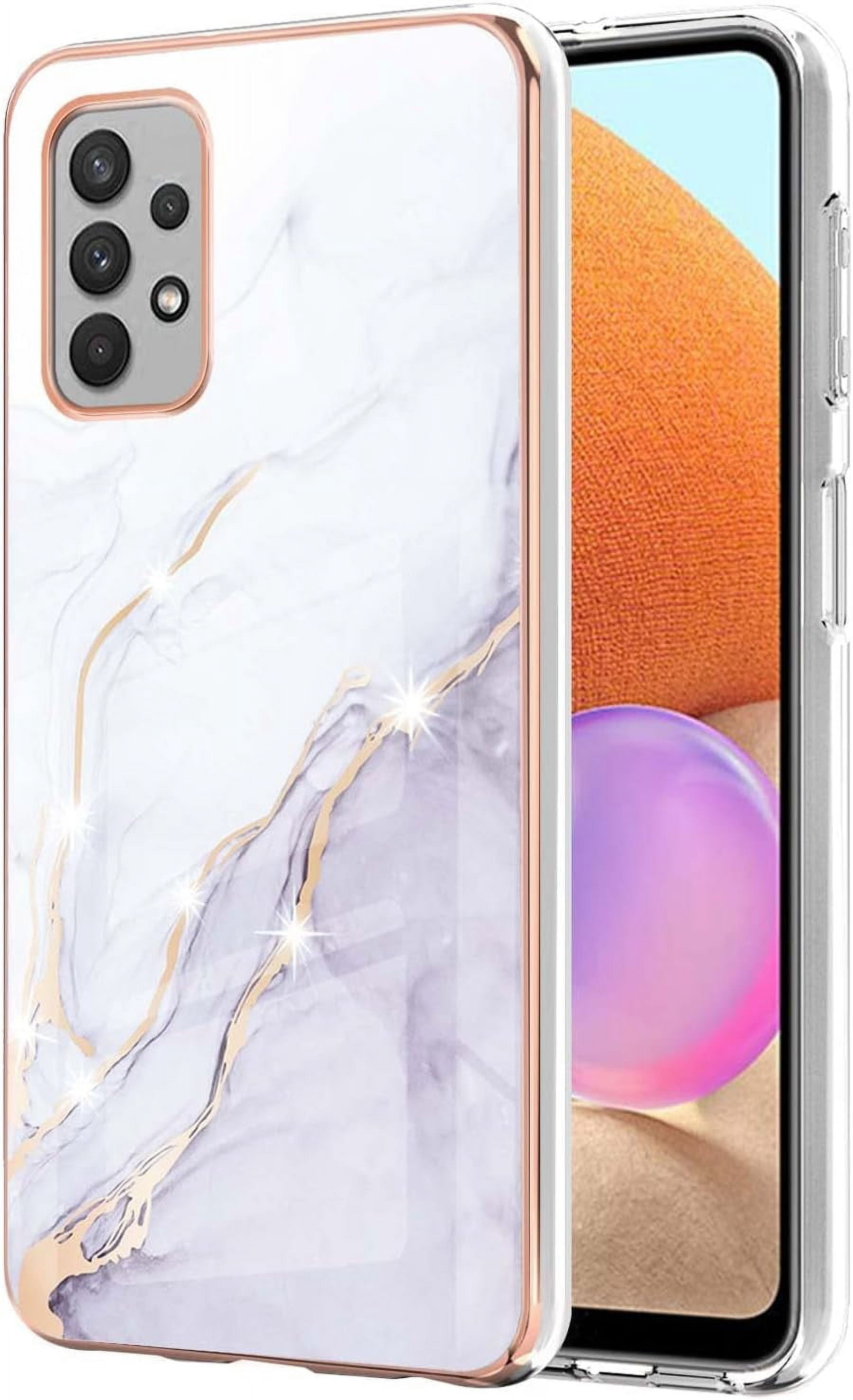 for Samsung Galaxy A32 4G Case, Soft TPU + IMD Marble Pattern Slim ...