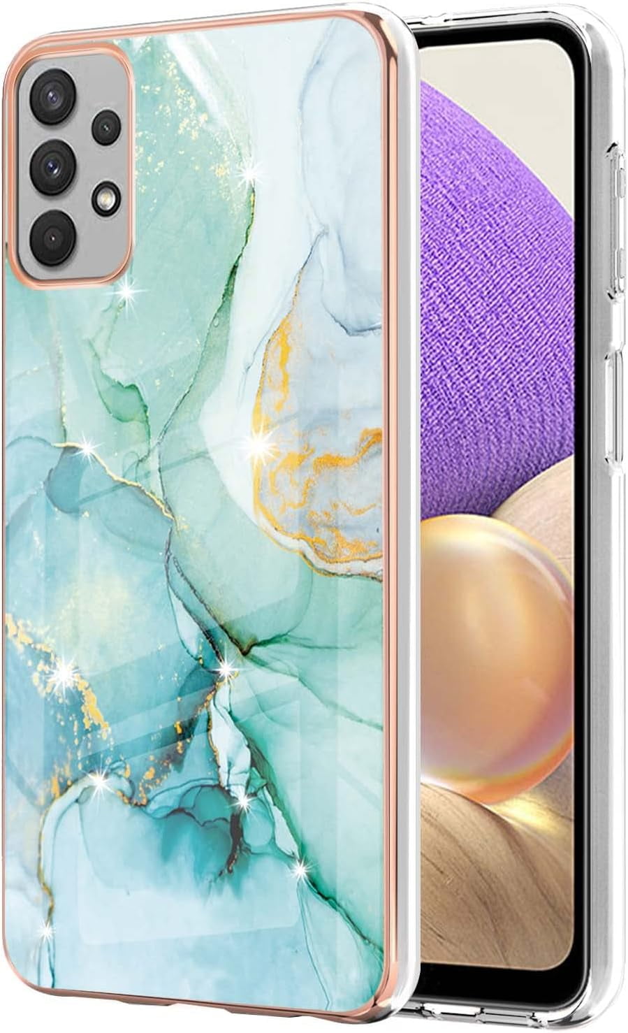 for Samsung Galaxy A32 5G Case, Soft TPU + IMD Marble Pattern Slim ...