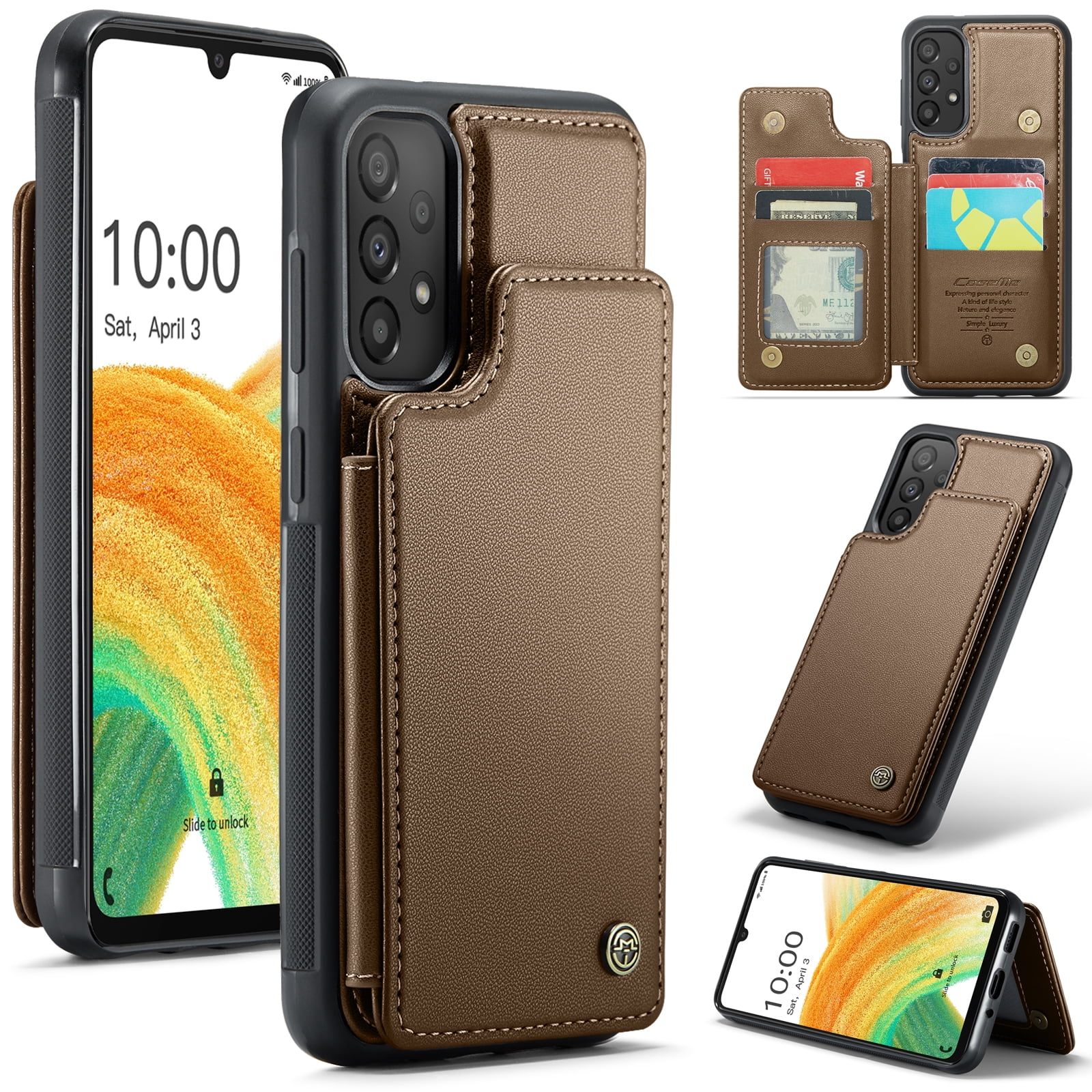 for Samsung Galaxy A33 5G Premium PU Leather Back Case, Multiple Card ...
