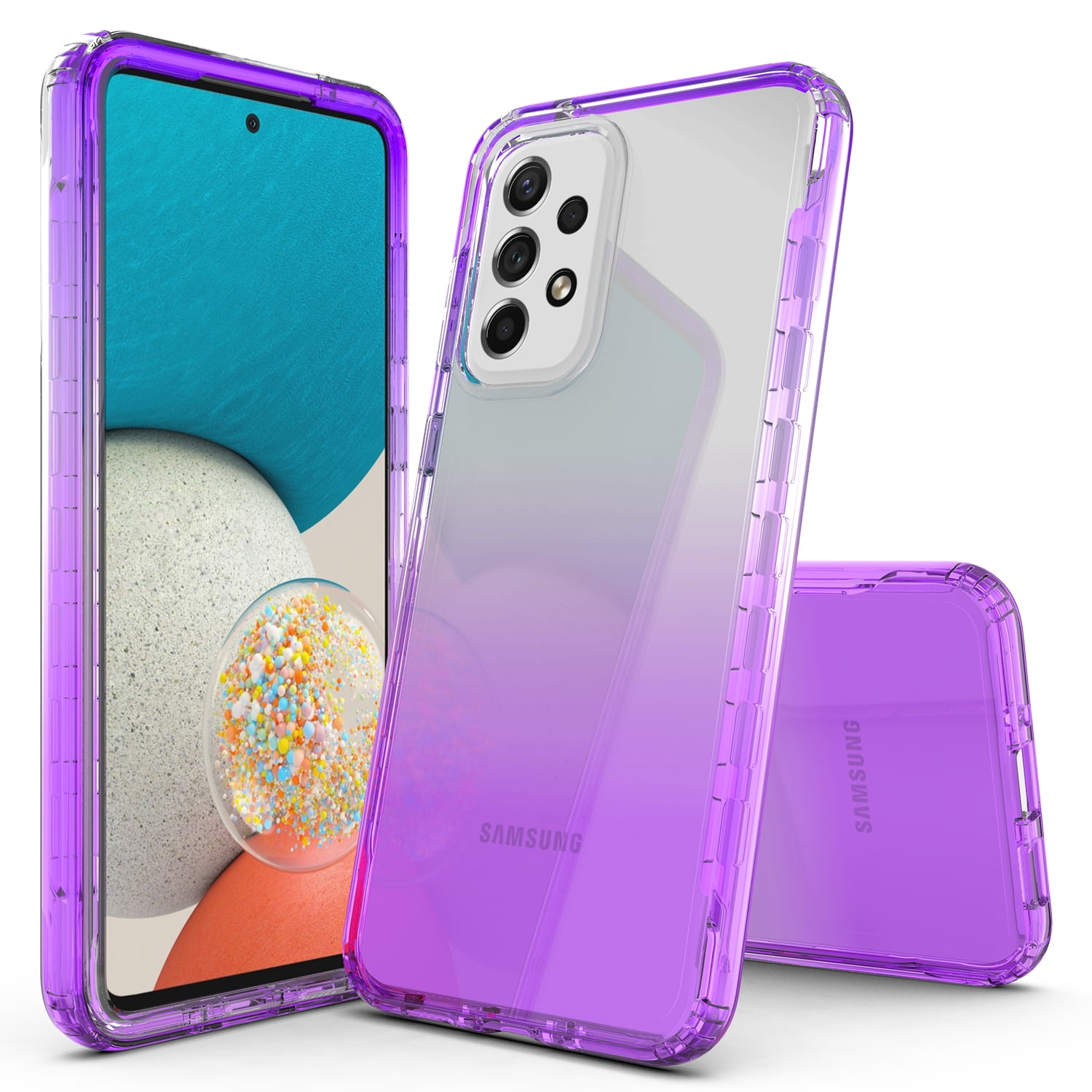 Samsung Galaxy A34 5G Case, Rosebono Hybrid Gradient Transparent Soft ...