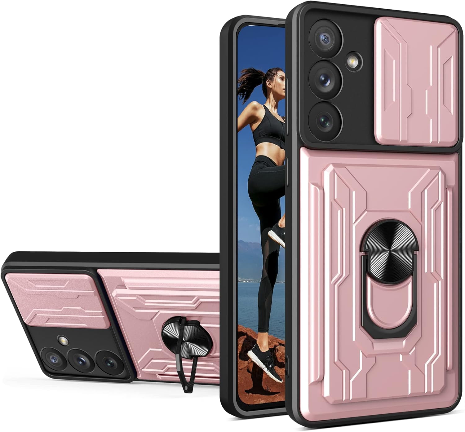 for Samsung Galaxy A34 5G Case with Slide Camera Cover, Heavy Duty Protective with Ring ...