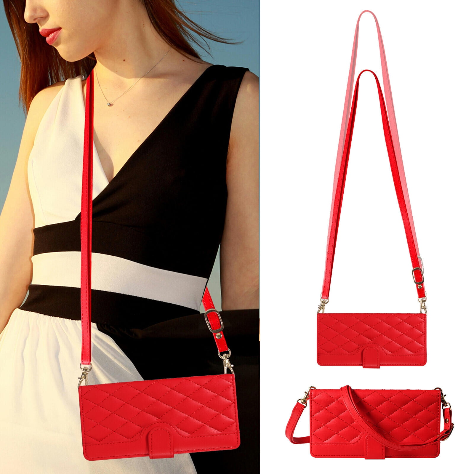 Samsung Galaxy A34 5G Case , Wallet Flip Cover Adjustable Crossbody ...