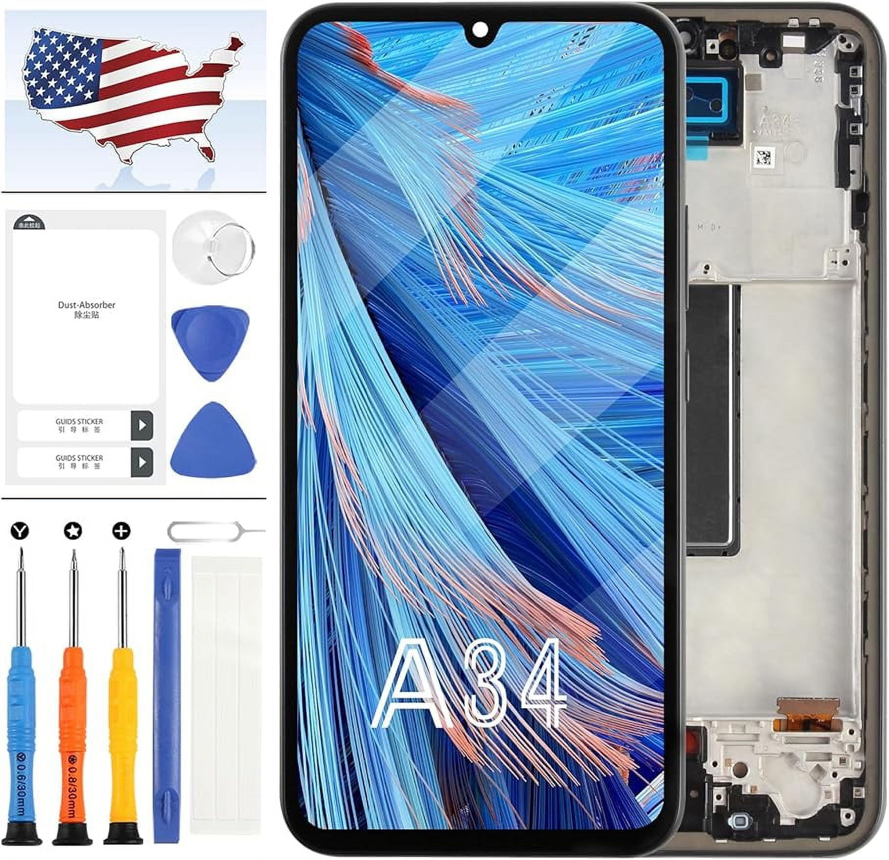 for Samsung Galaxy A34 Screen Replacement kit for Samsung A34 Screen Replacement LCD Display ...