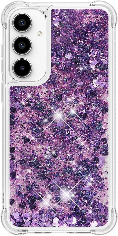 for Samsung Galaxy A35 5G Case Glitter Clear Bling Flowing Liquid Sparkle Slim Thin Bumper Case ...