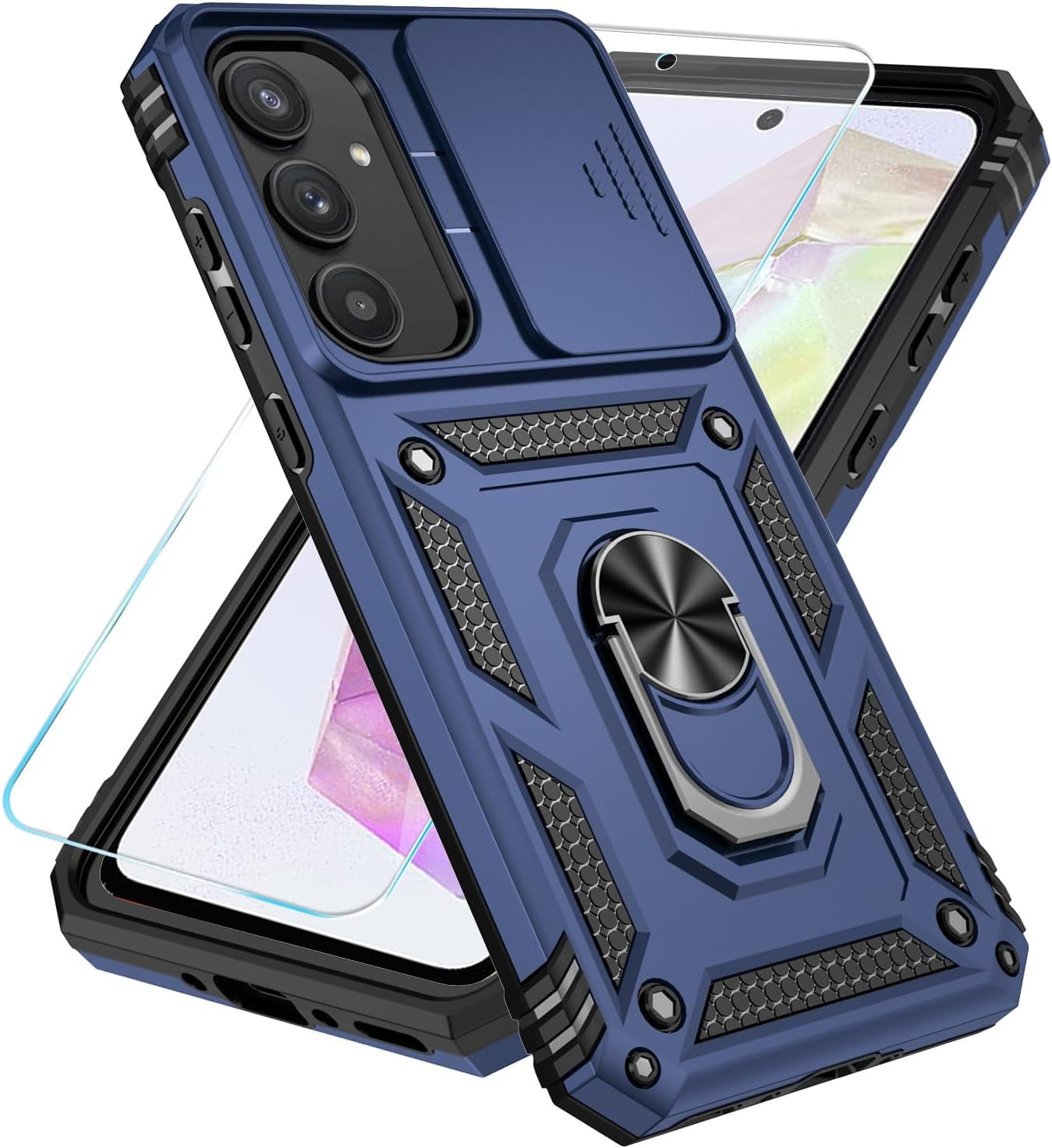 for Samsung Galaxy A35 5G Case with HD Screen Protector & Slide Camera ...