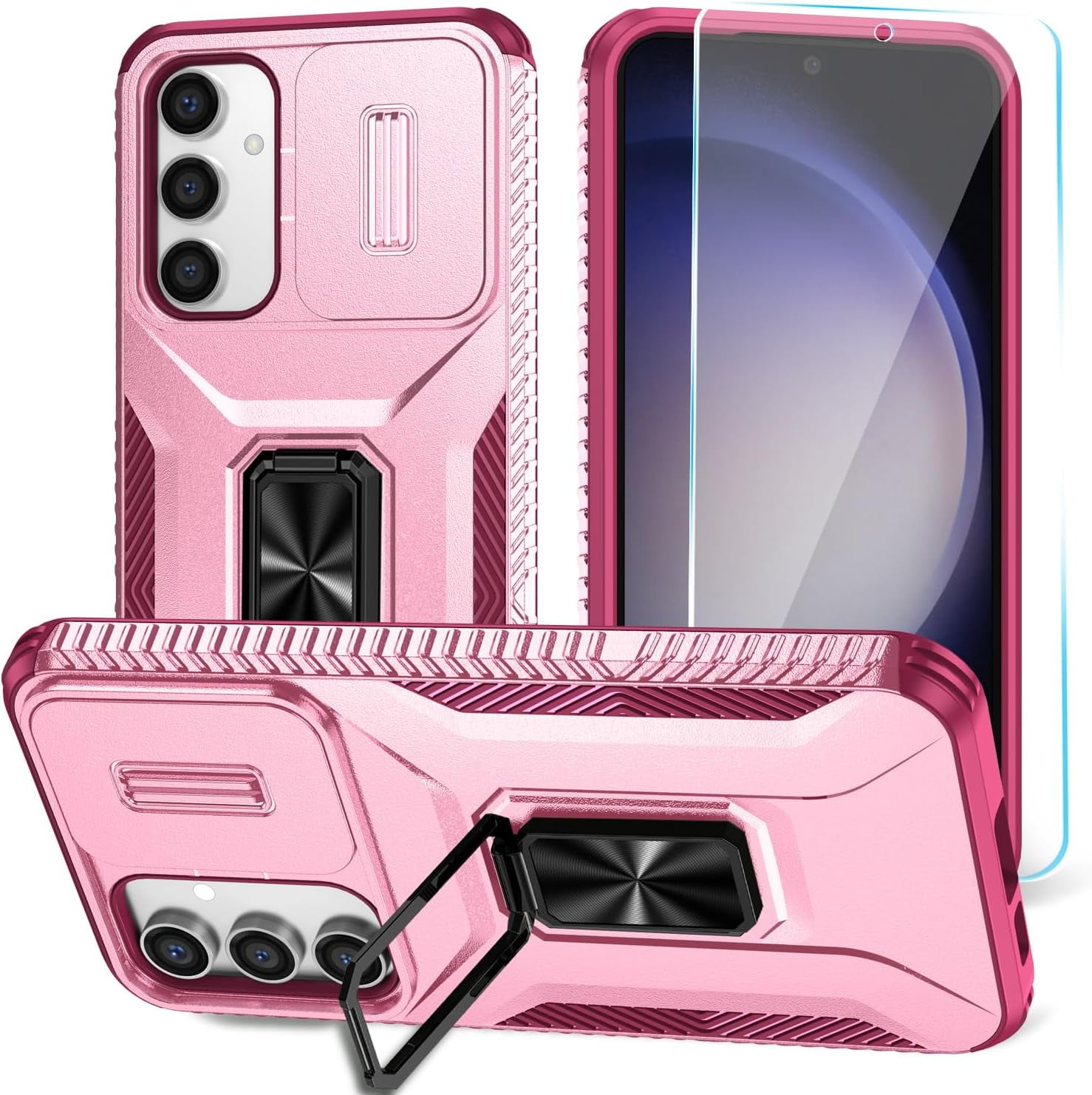 for Samsung Galaxy A35 5G Case with HD Screen Protector & Slide Camera ...