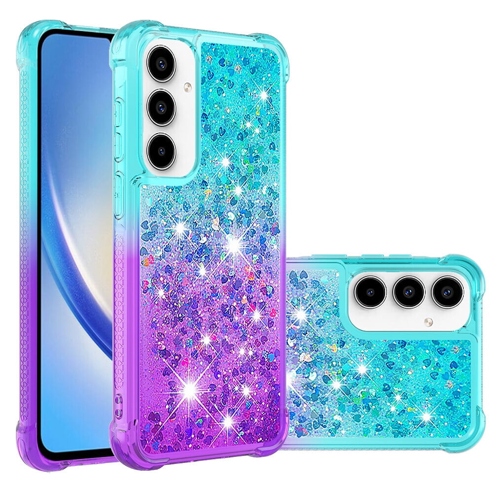 Samsung Galaxy A35 5G Case, Liquid Glitter Funny Bling Shiny Crystal Flowing Sparkle Moving ...
