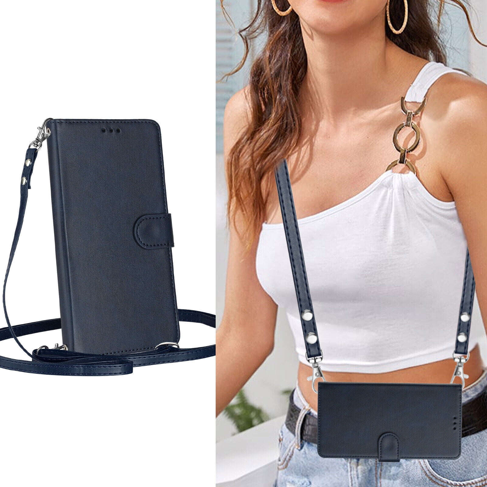 Samsung Galaxy A35 5G Case ,RFID Blocking Cover Crossbody Lanyard Flip Leather Wallet Case for ...