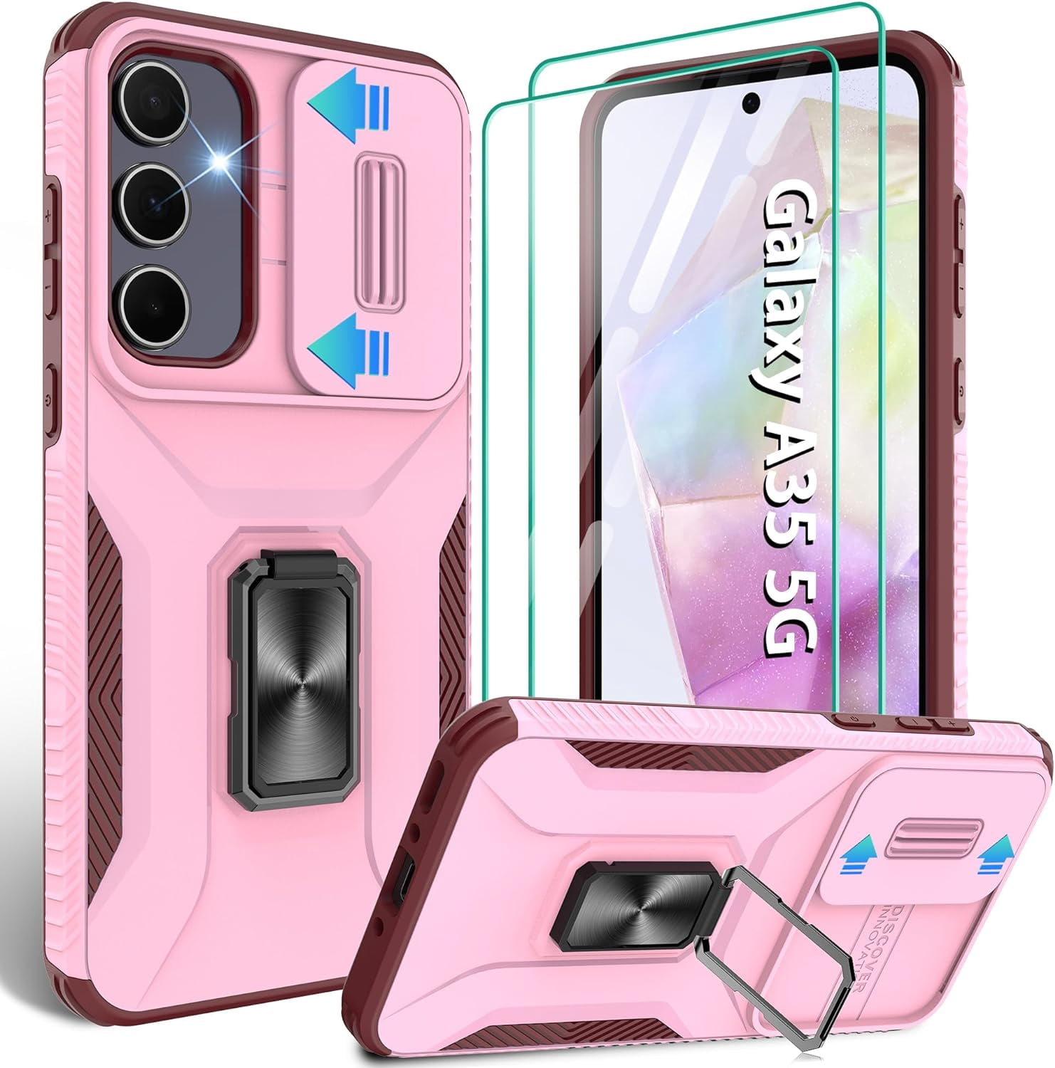 for Samsung Galaxy A35 5G Case with Slide Camera Cover & Screen ...