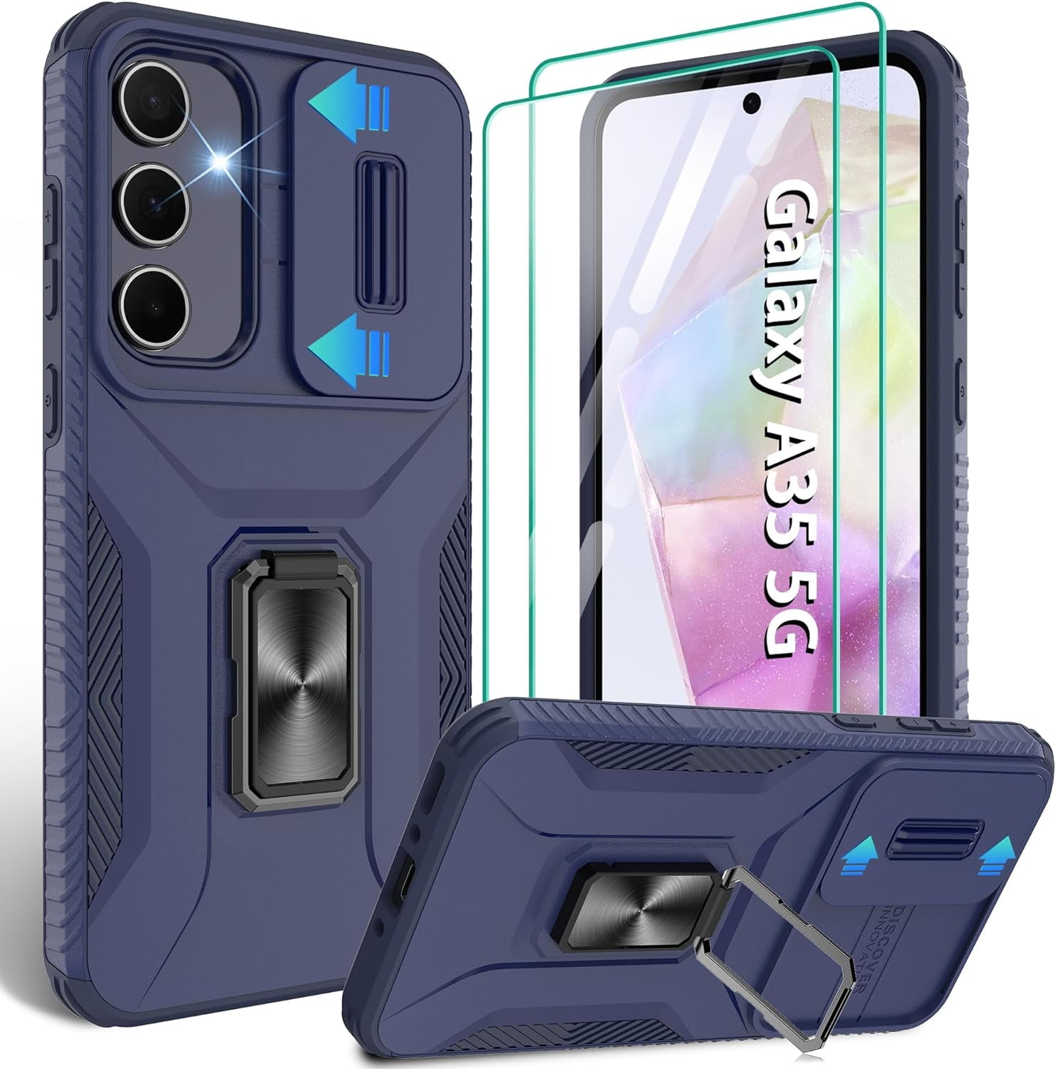 for Samsung Galaxy A35 5G Case with Slide Camera Cover & Screen ...
