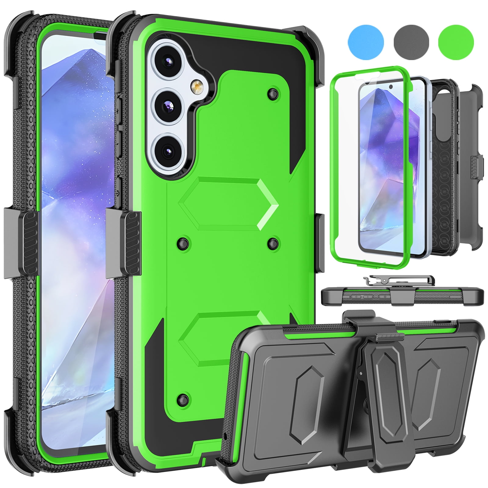 For Samsung Galaxy A35 5G Phone Case, with [Built-in Screen Protector] and Belt Clip Holster ...