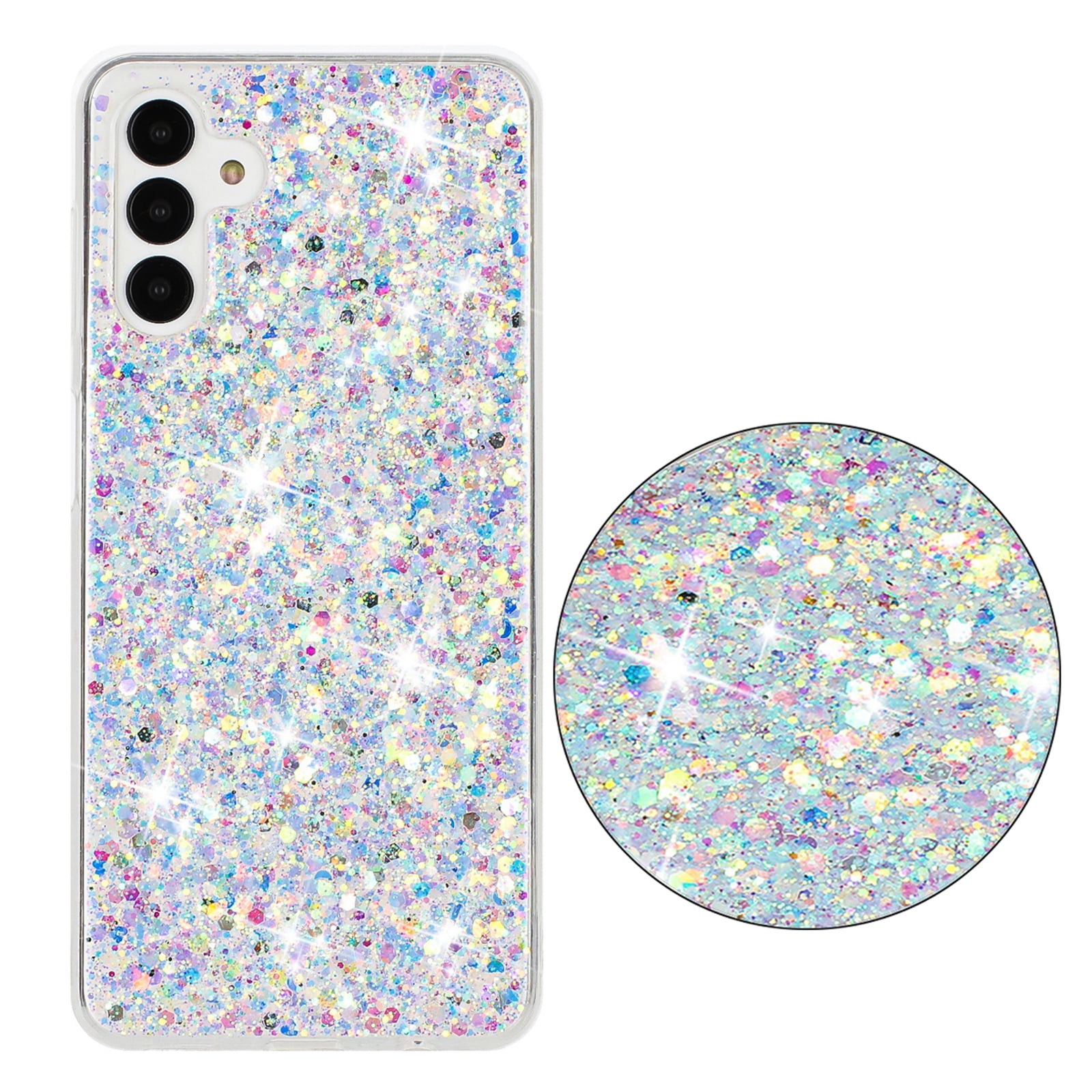 for Samsung Galaxy A35 Glitter Case, Cute Bling Sparkle Shiny Slim Soft Silicone Reflective ...