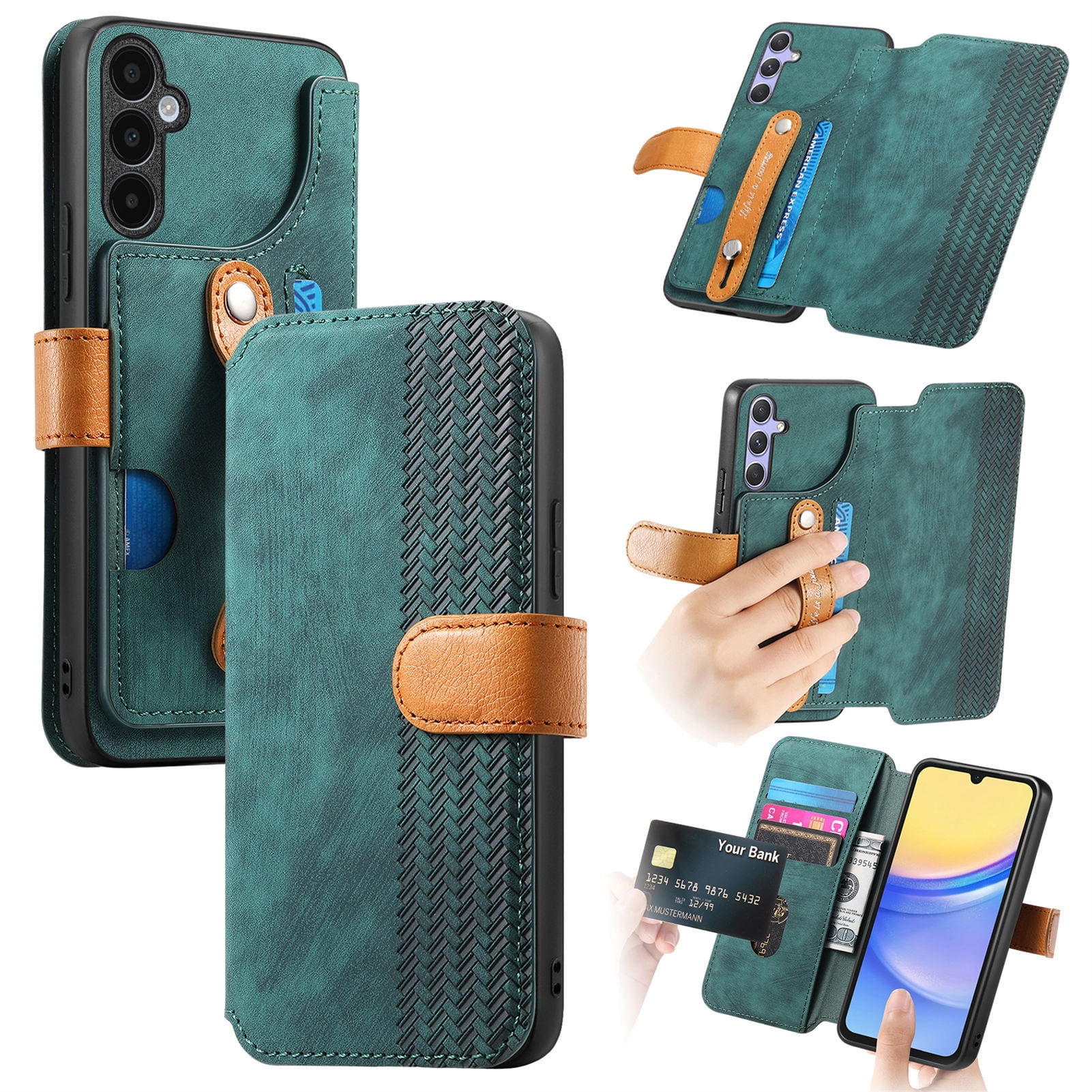 for Samsung Galaxy A35 PU Leather + TPU Wallet Case, Card Slots ...