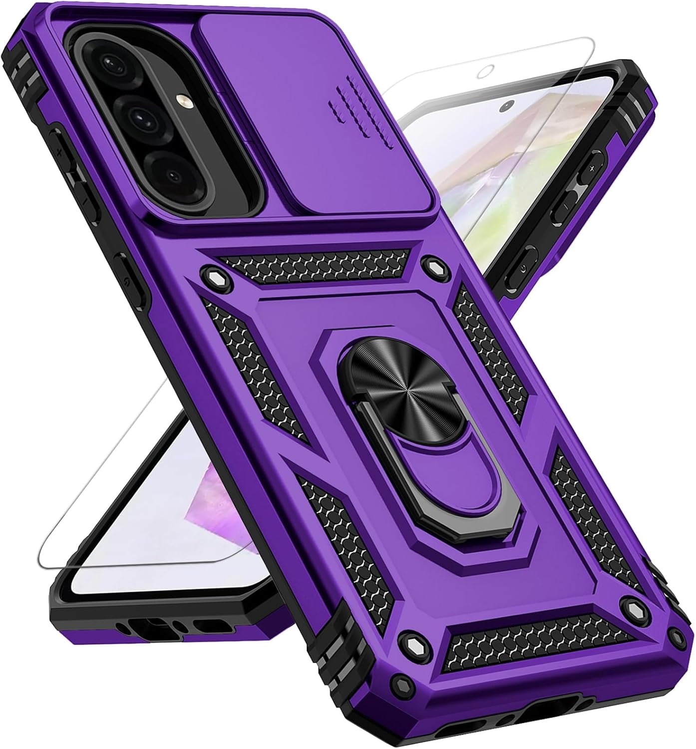 for Samsung Galaxy A36 5G Case with Slide Camera Cover HD Screen ...