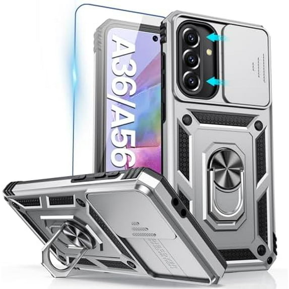 Samsung Galaxy A36/A56 Rugged Case with Kickstand, Camera Cover ...