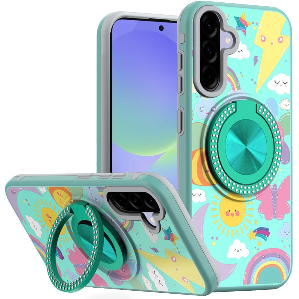 For Samsung Galaxy A37 Metal Diamond CD Pattern Design Matte Finished ...