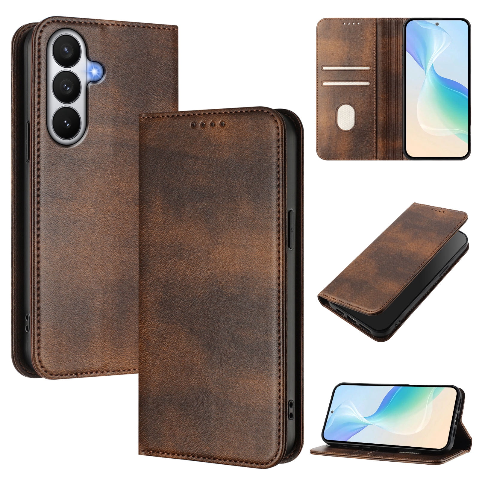 for Samsung Galaxy A37 Wallet Rugged Case, Premium PU Leather RFID ...