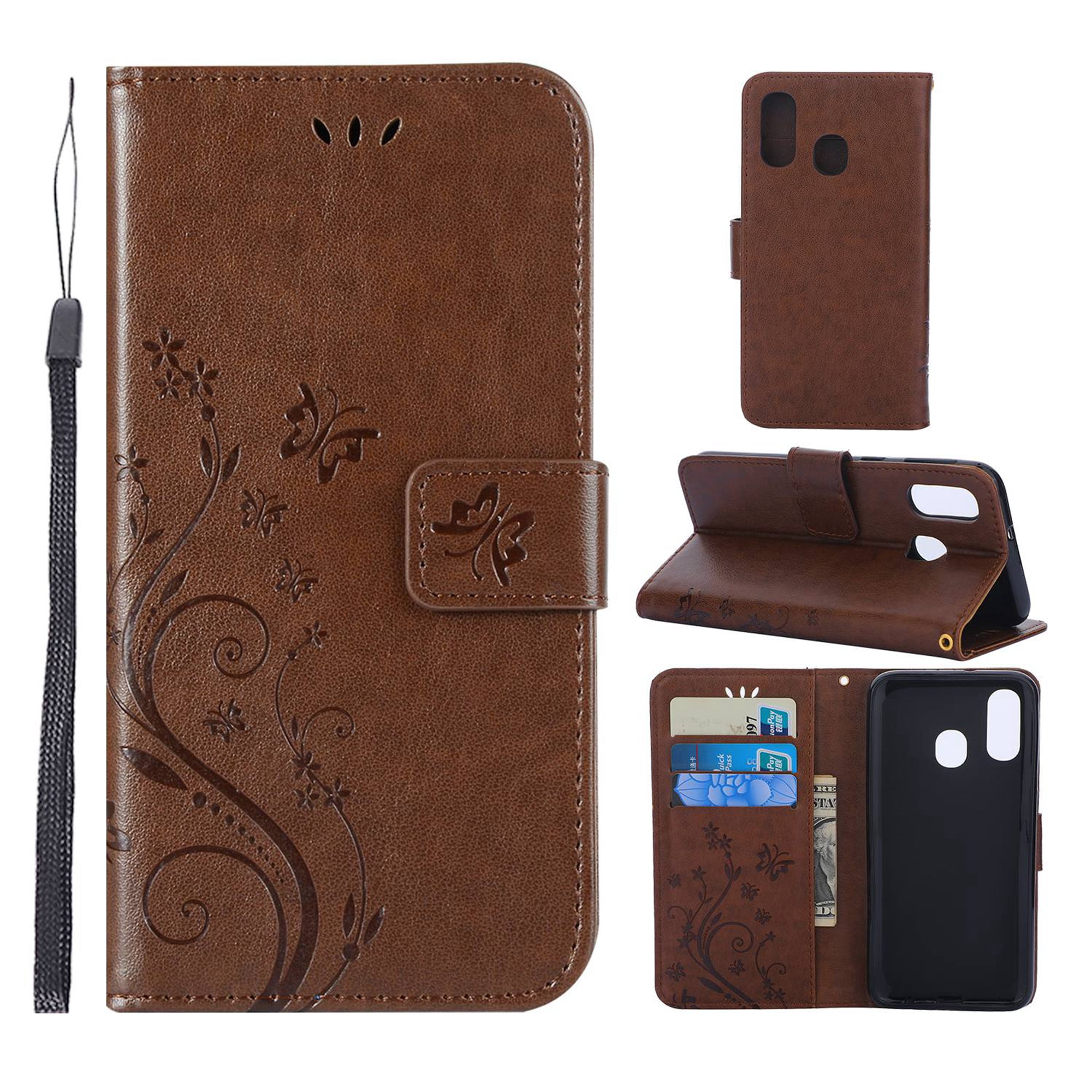 Samsung Galaxy A40 Wallet Case, Dteck Embossed Flower PU Leather ...