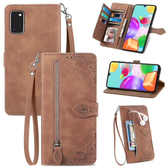 for Samsung Galaxy A41 6.1 inch Case, Wallet for Women Men, Durable PU ...