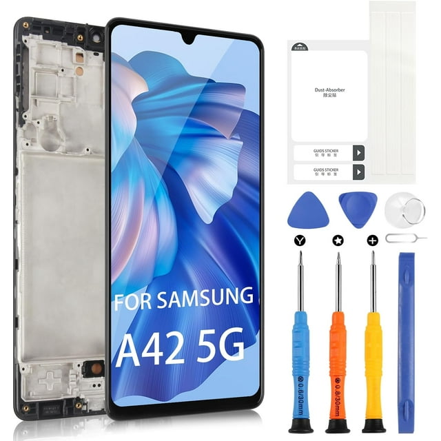 for Samsung Galaxy A42 5G Screen Replacement kit, LCD Display A42 5G with Frame Touch Digitizer ...
