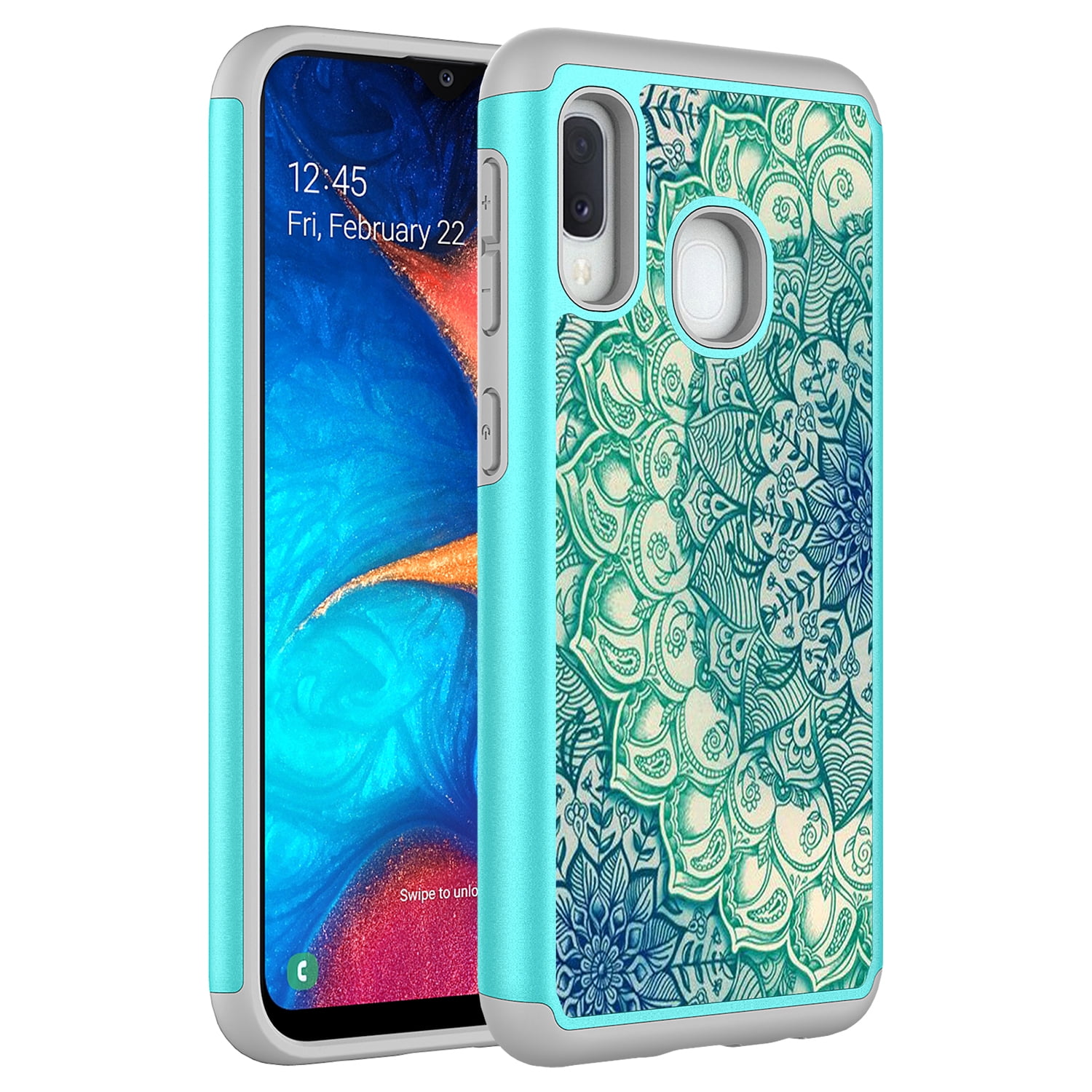 Samsung Galaxy A50 Case, KAESAR Hybrid Dual Layer Graphic PU Leather ...