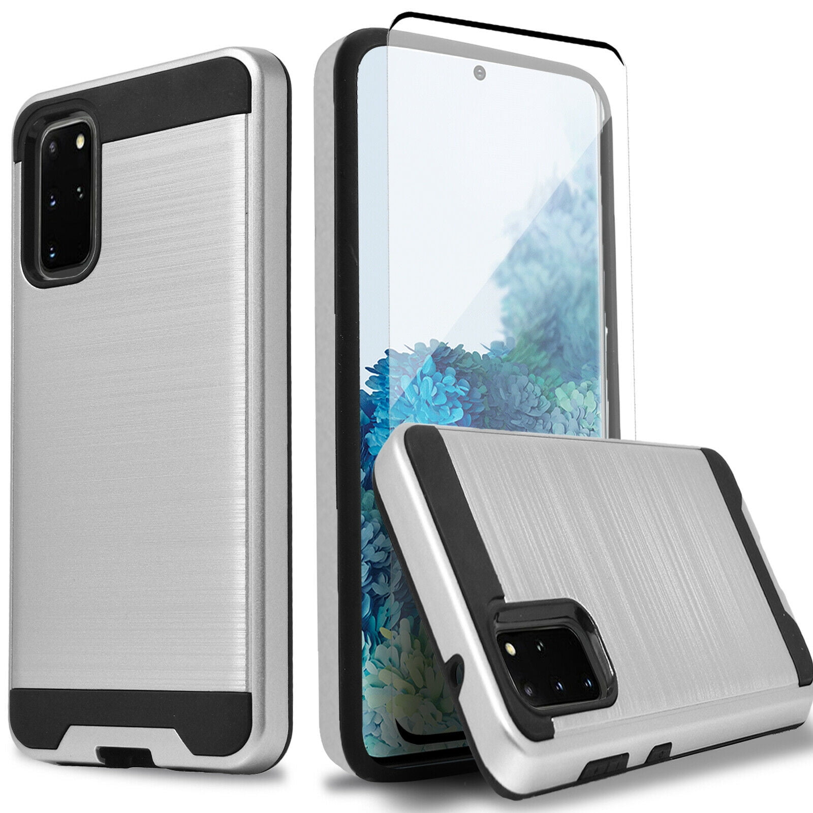 Samsung Galaxy A51 5G Case, 2-Piece Style Hybrid Shockproof Hard Case Cover with [Tempered Glass ...