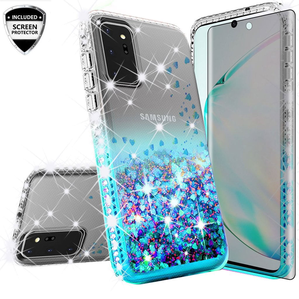 Samsung Galaxy A51 5G Case w/[Temper Glass] Cute Glitter Liquid ...