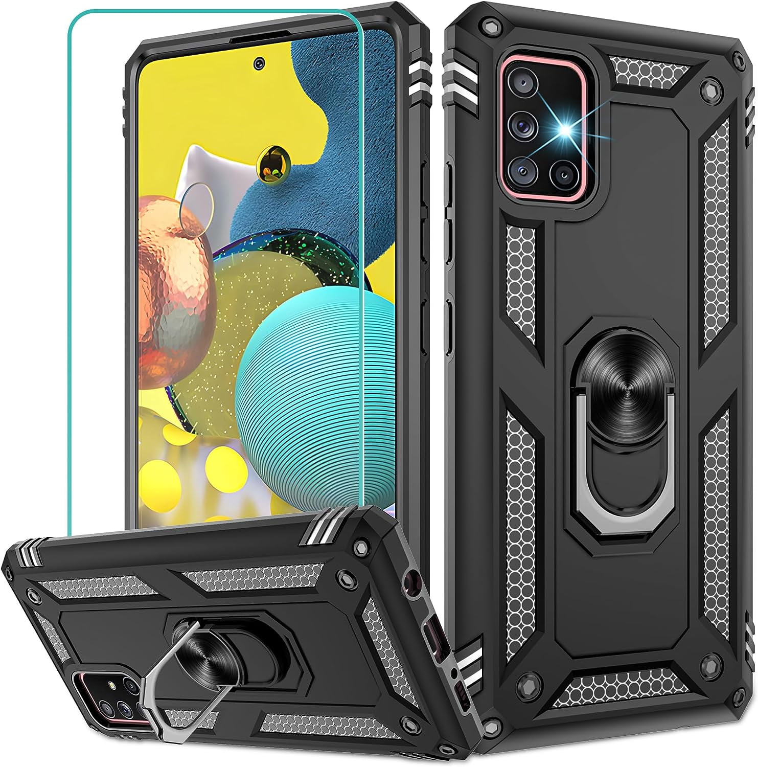 Samsung Galaxy A51 Case, with HD Screen Protector, Dual Guard ...