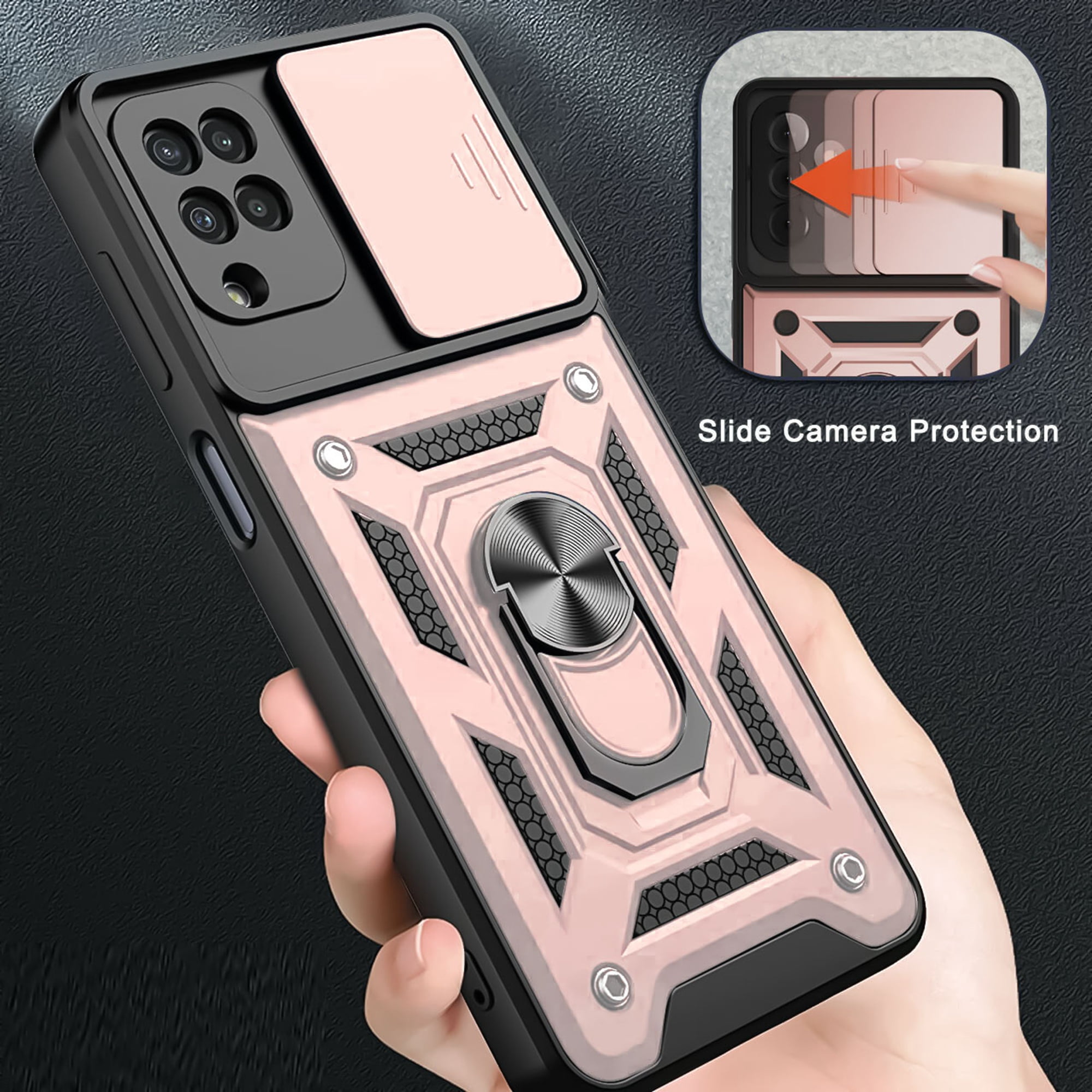 Samsung Galaxy A52 5G Case, Galaxy A52 Case, Dteck [Military-Grade] [360 Ring Kickstand & Slide ...