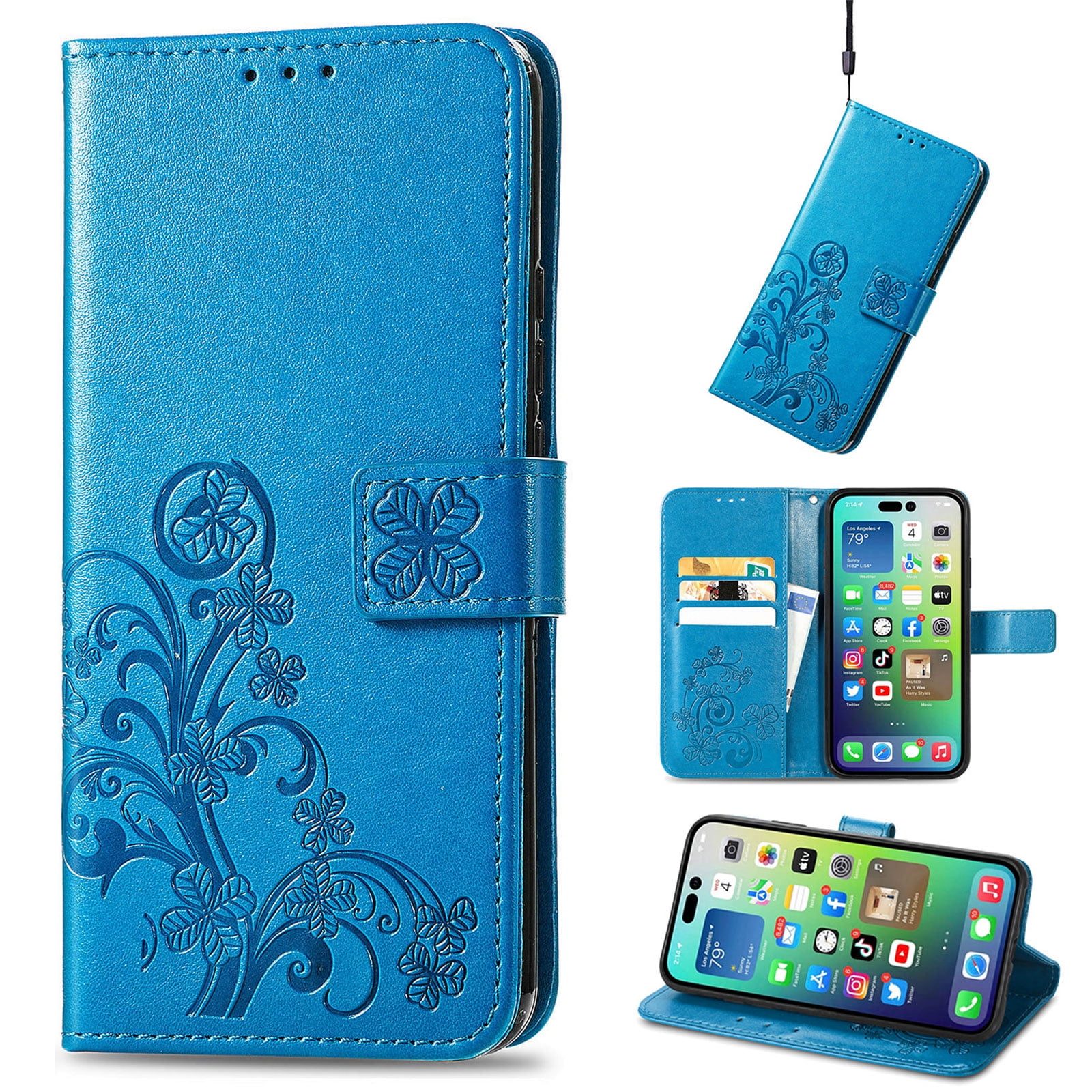 for Samsung Galaxy A53 5G Wallet Case, [Flower Embossed] Premium PU Leather Flip Protective Case ...