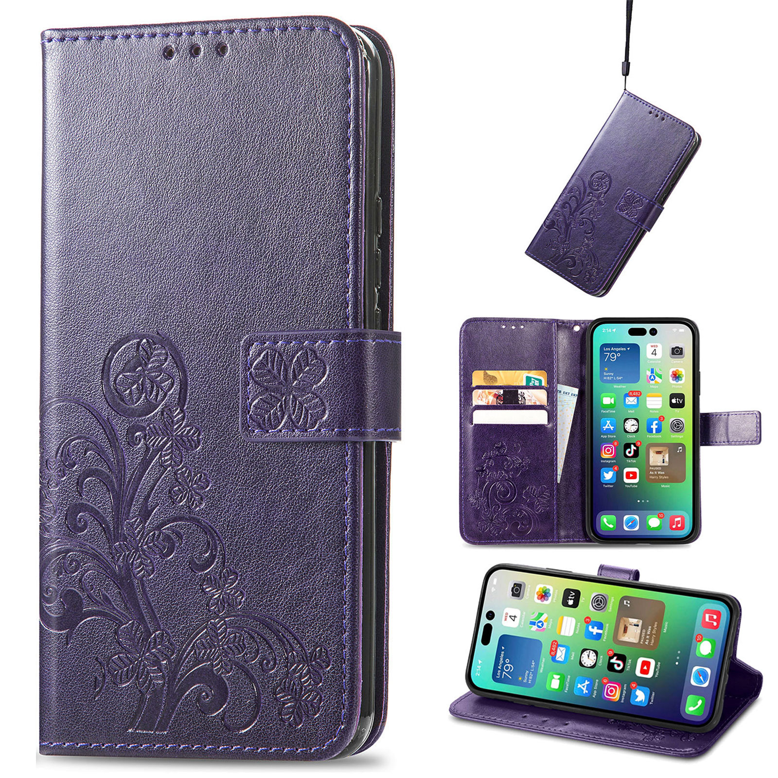 for Samsung Galaxy A53 5G Wallet Case, [Flower Embossed] Premium PU Leather Flip Protective Case ...