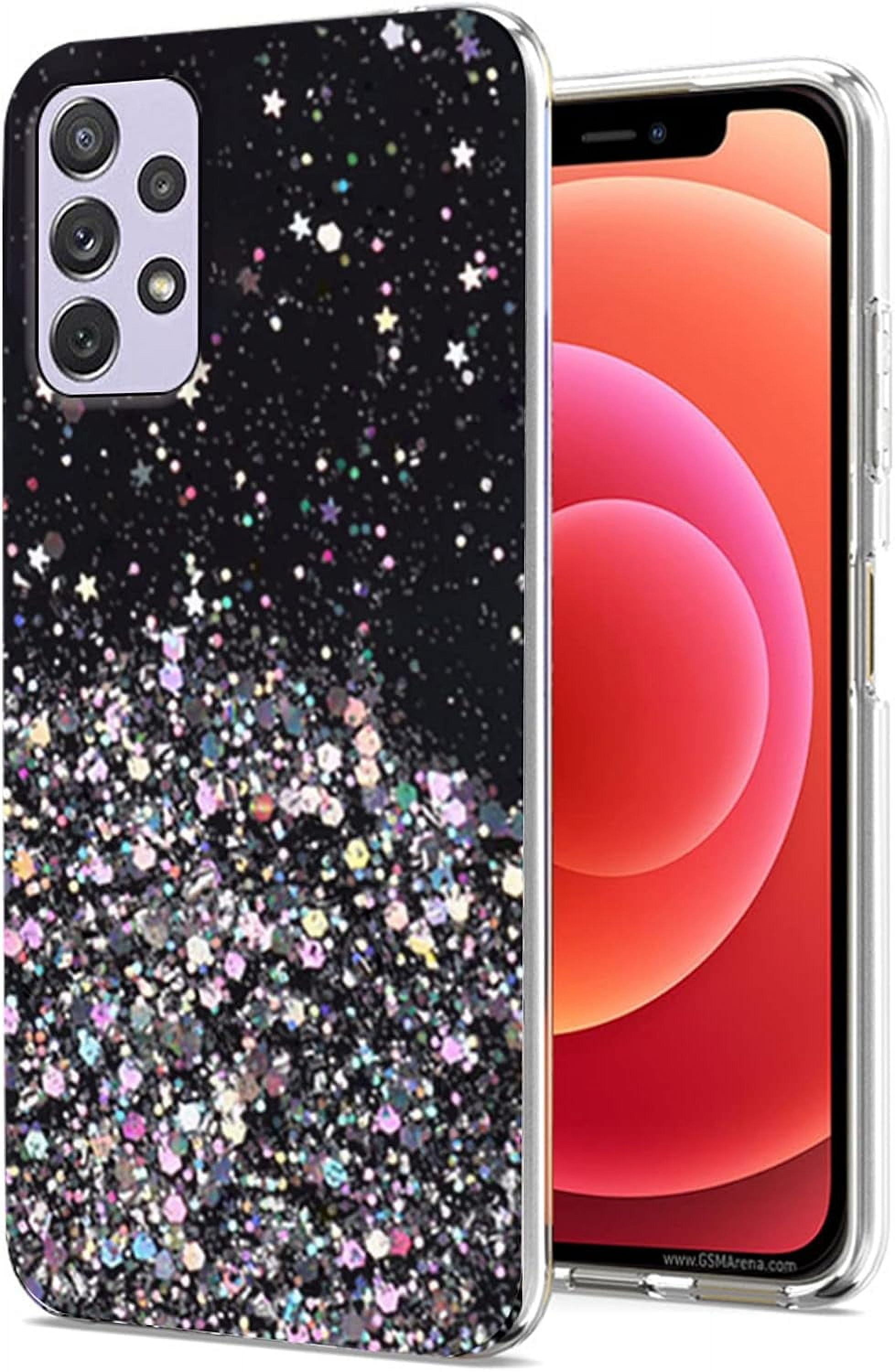 for Samsung Galaxy A53 Case Clear Glitter Aesthetic Pink Samsung A53 ...