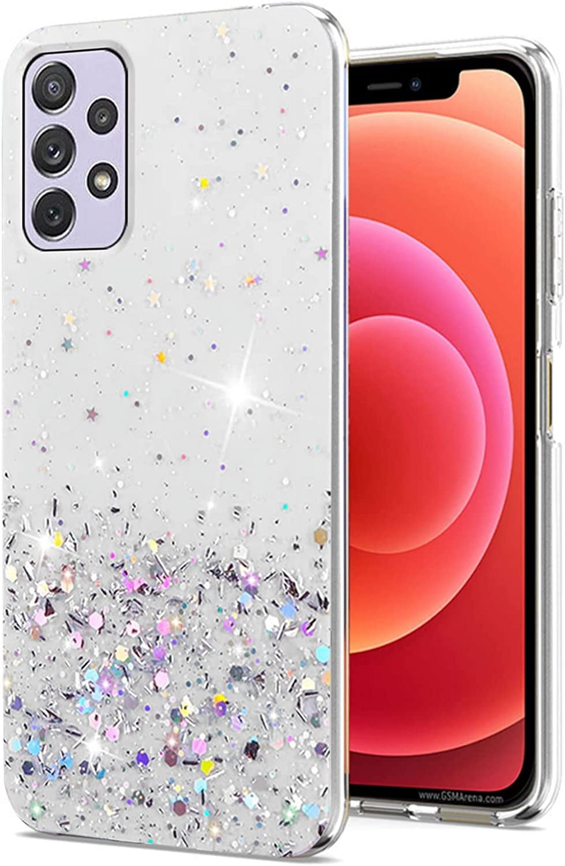 for Samsung Galaxy A53 Case Clear Glitter Aesthetic Pink Samsung A53 ...