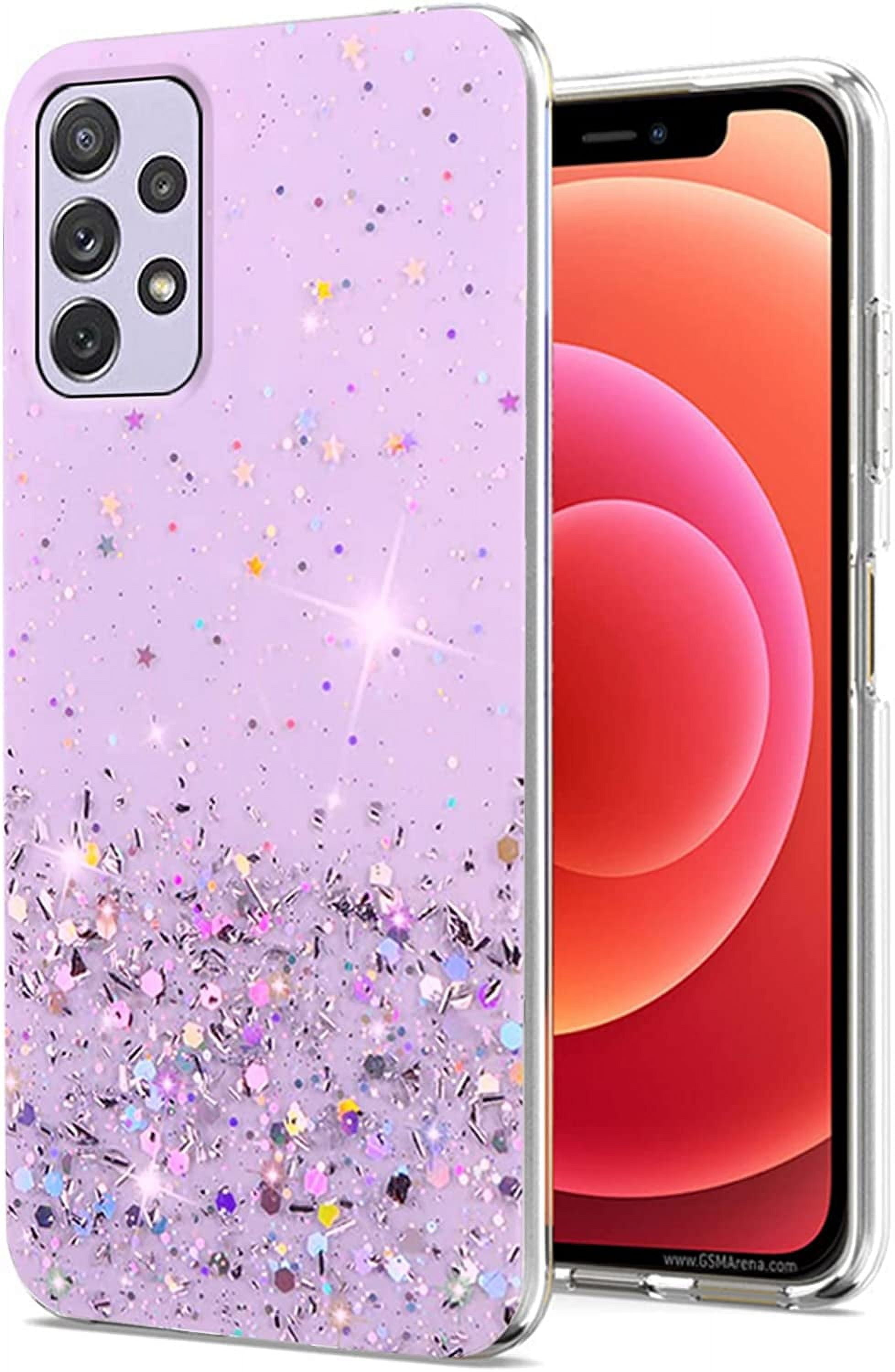 for Samsung Galaxy A53 Case Clear Glitter Aesthetic Pink Samsung A53 ...