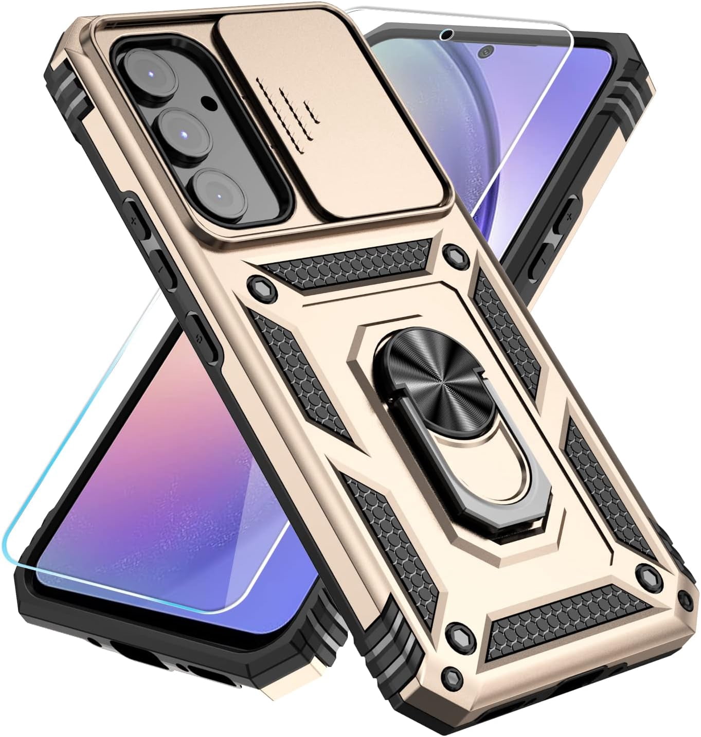 for Samsung Galaxy A54 5G Case with HD Screen Protector & Slide Camera ...