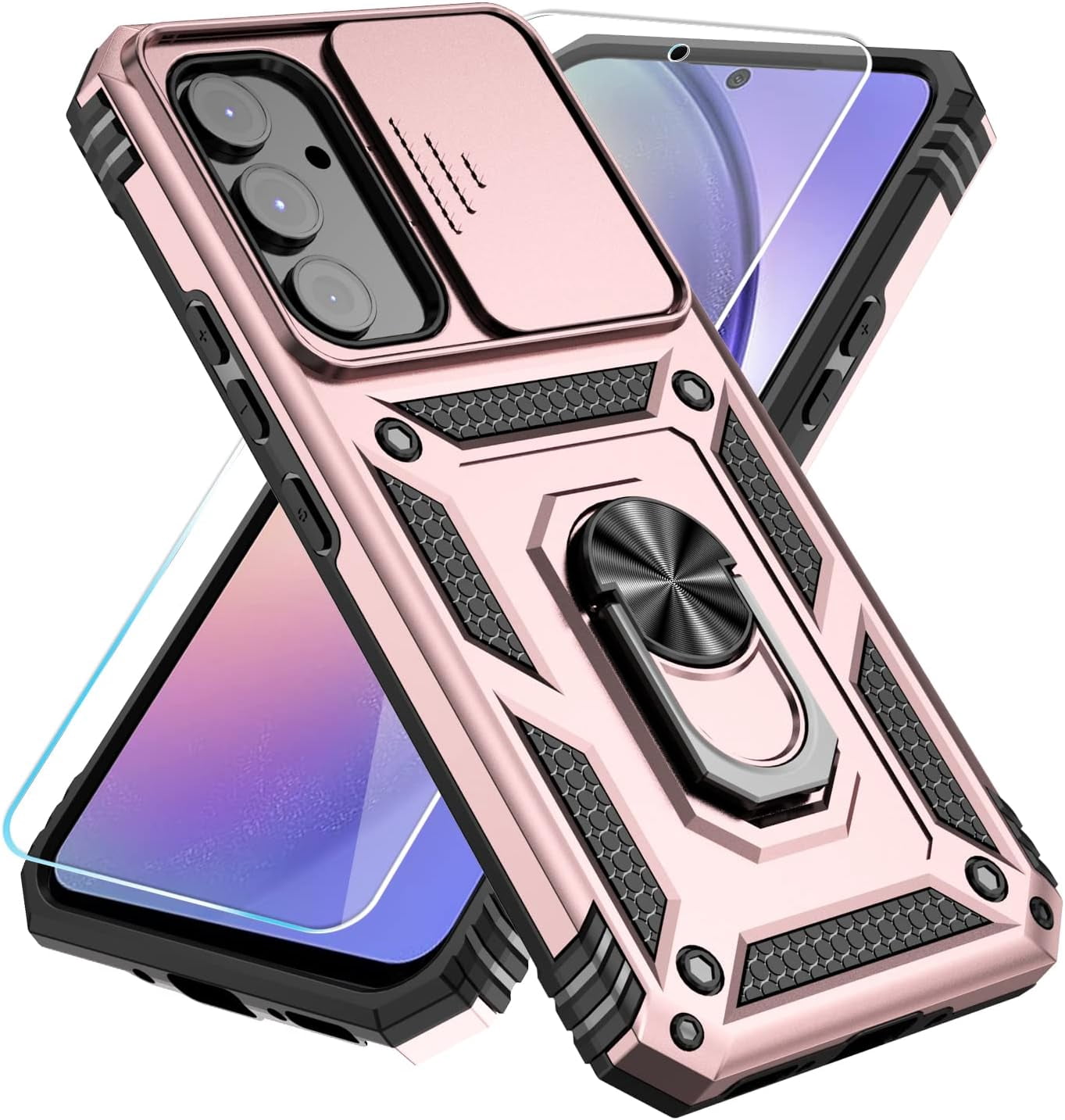 for Samsung Galaxy A54 5G Case with HD Screen Protector & Slide Camera ...