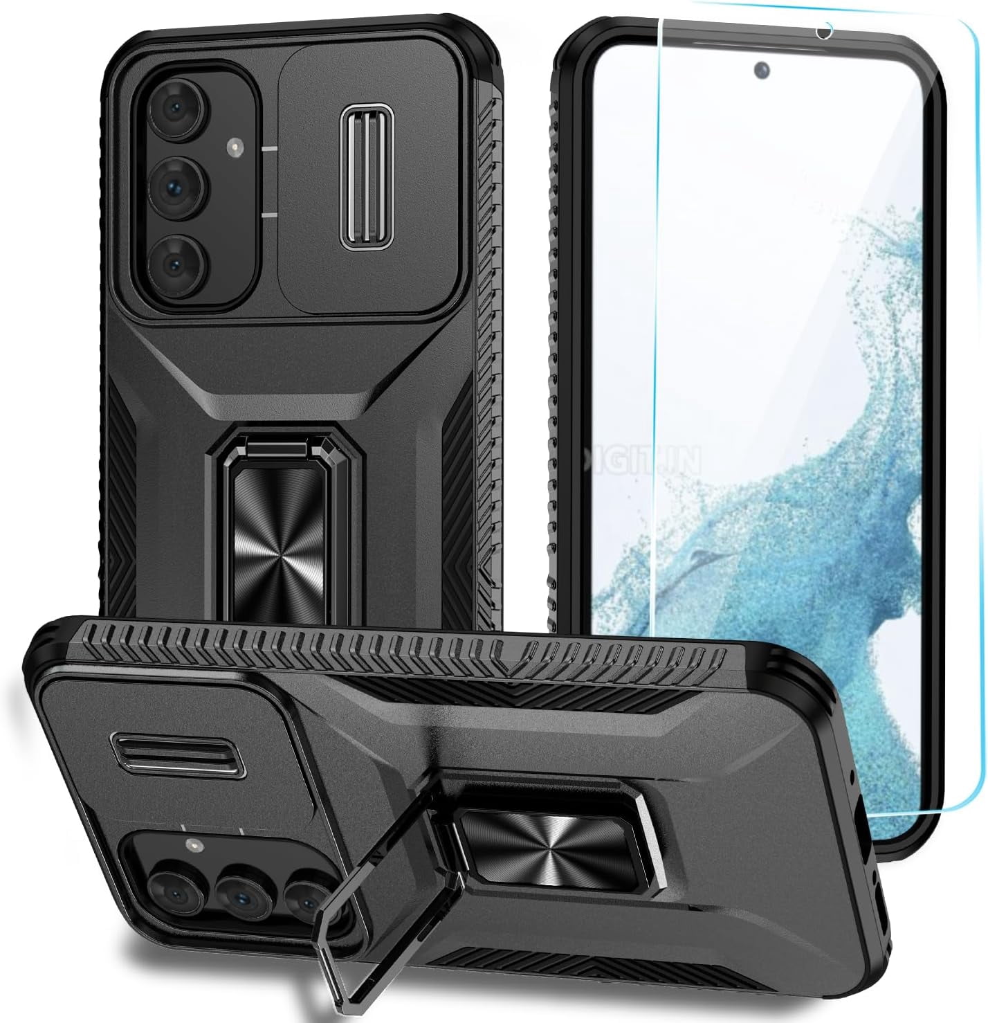 for Samsung Galaxy A54 5G Case with HD Screen Protector & Slide Camera ...