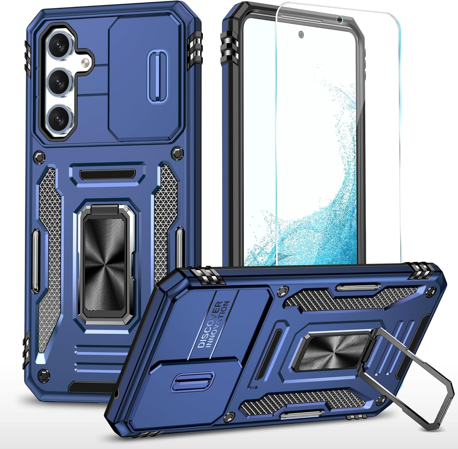 for Samsung Galaxy A54 5G Case with HD Screen Protector & Slide Camera ...