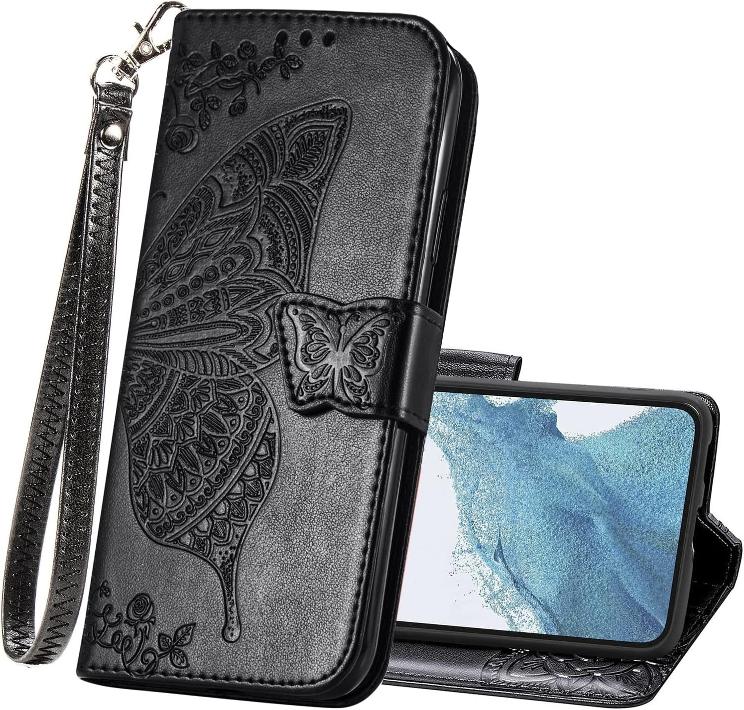 Samsung Galaxy A54 5G Leather Wallet Case, B Purple, Flip, Embossed ...