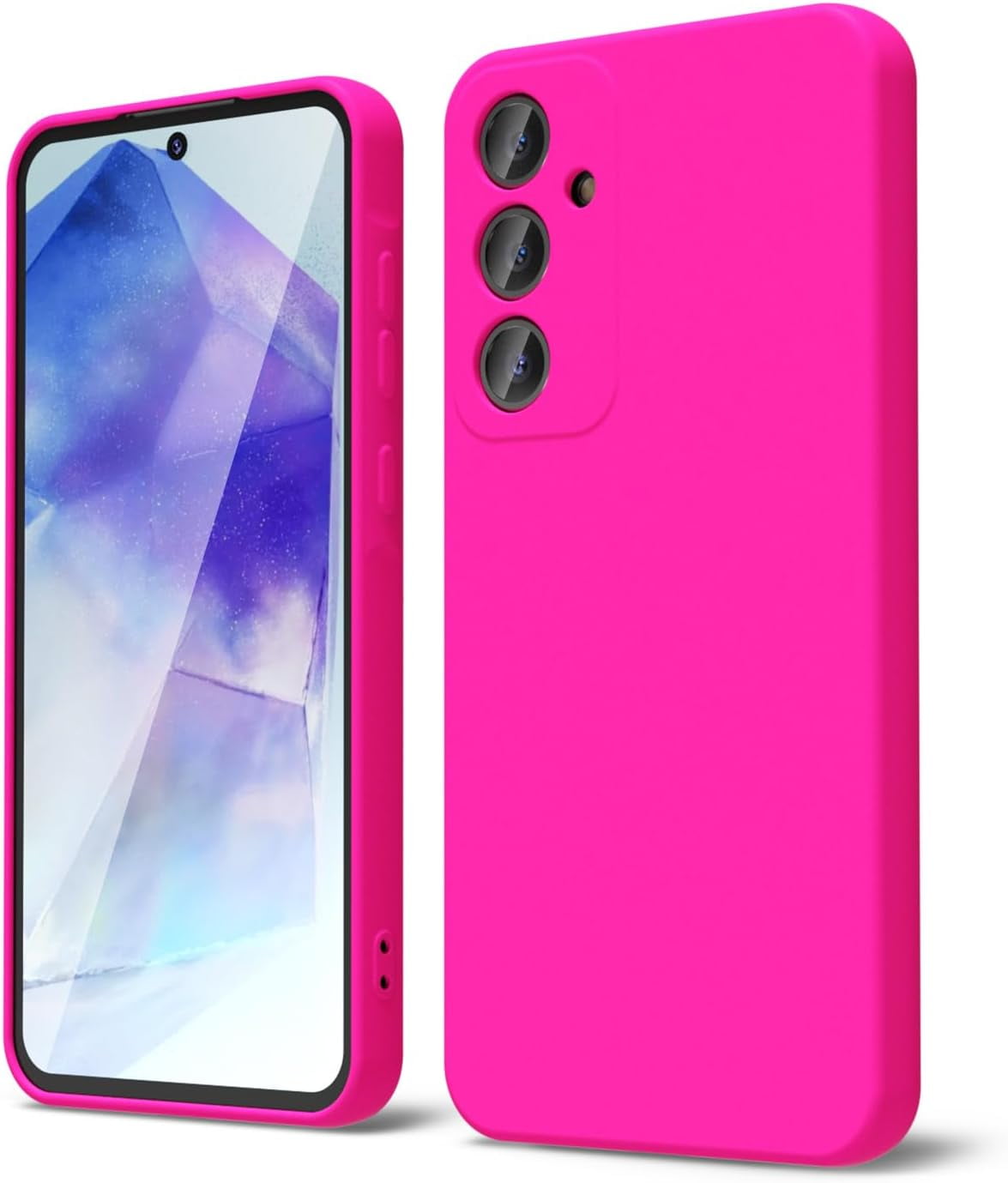 for Samsung Galaxy A55 5G Case Liquid Silicone, Neon Bright Solid Color ...