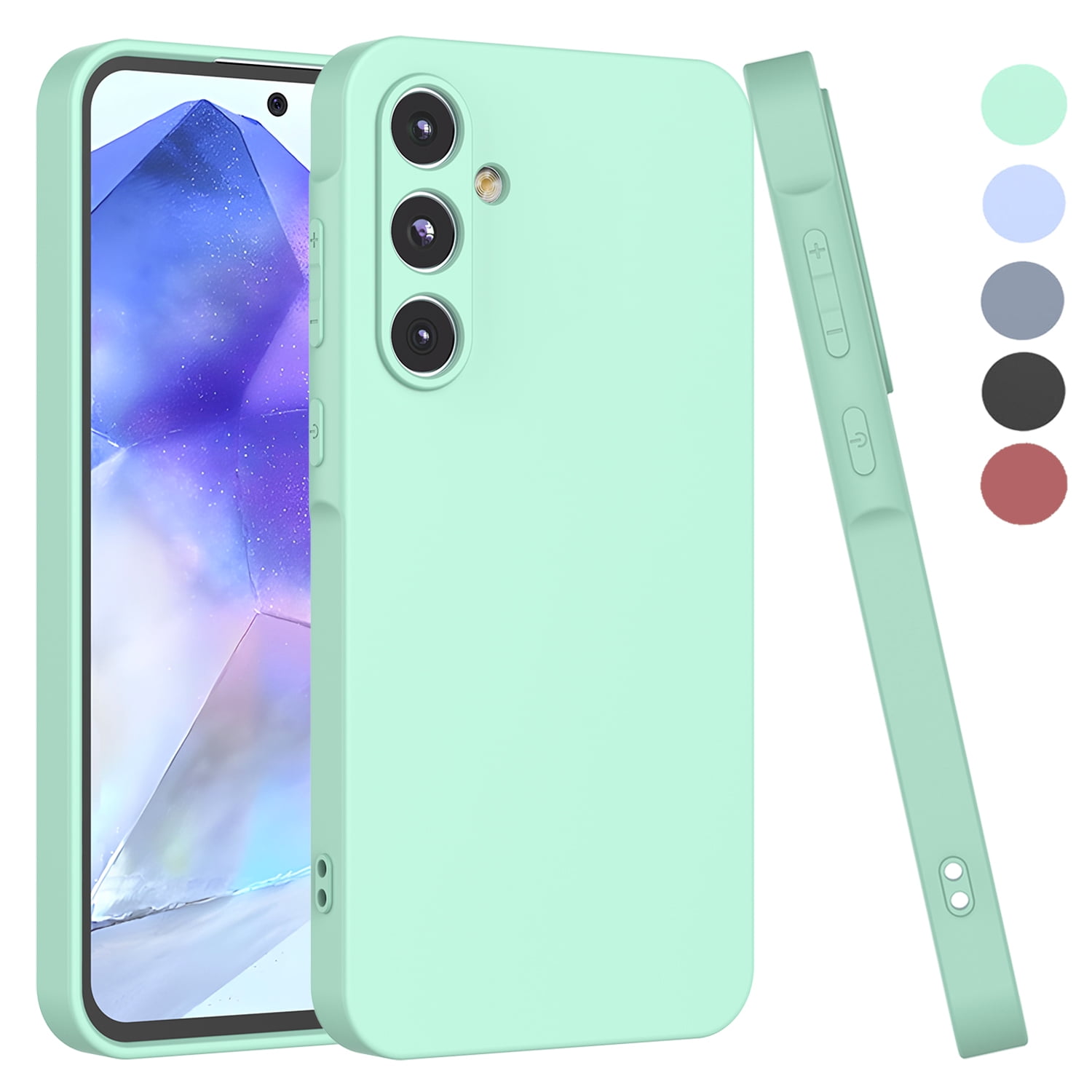 For Samsung Galaxy A55 5G Phone Case, Ebizware Shockproof Liquid Silicone Case Full-Body ...