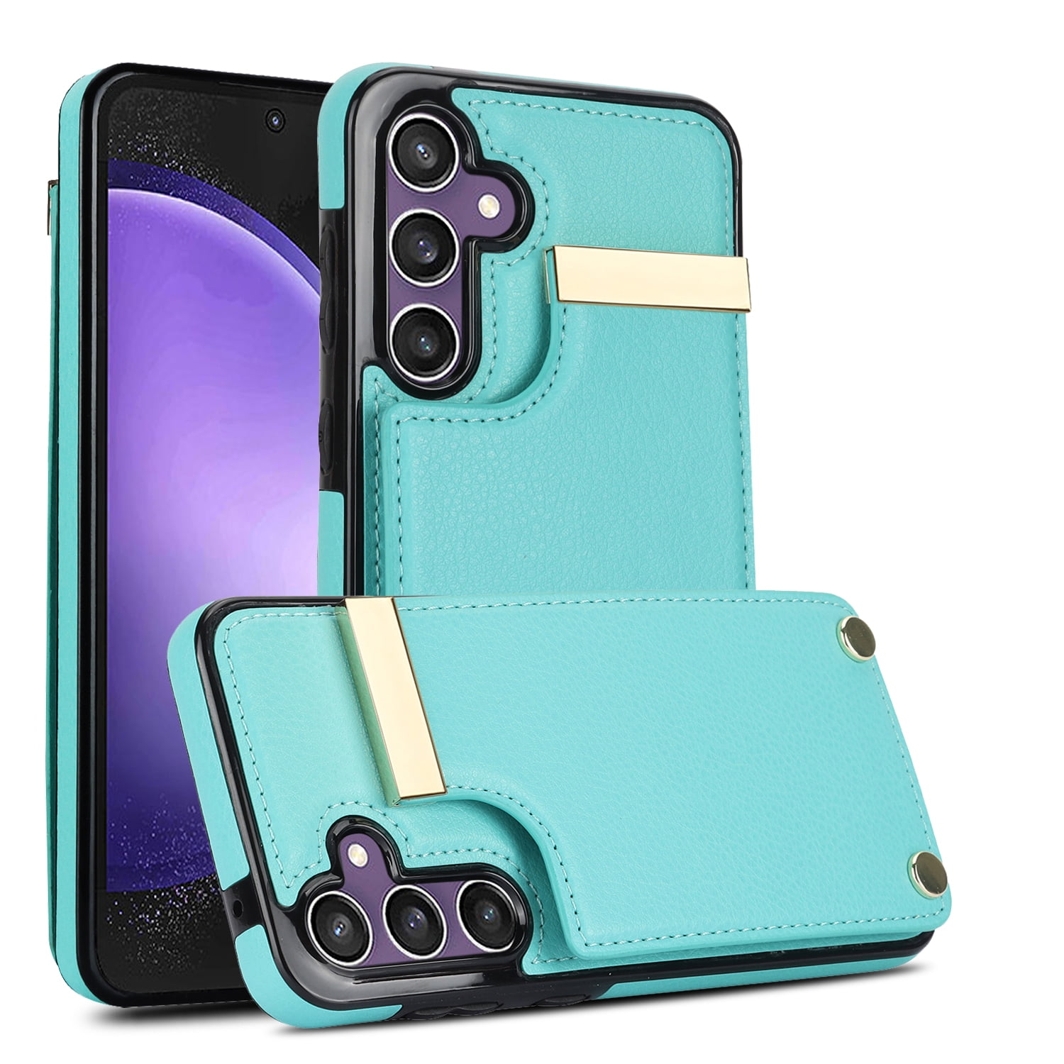 for Samsung Galaxy A55 Case with Card Holder, RFID Blocking, Kickstand ...