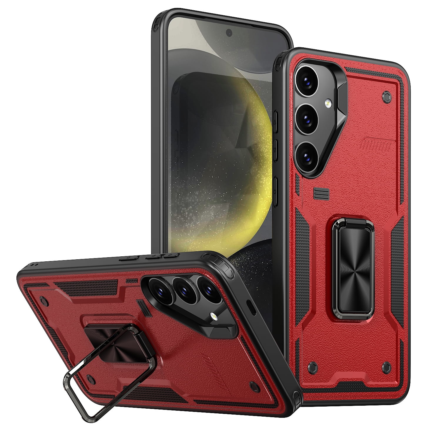 for Samsung Galaxy A55 Case with Finger Ring Holder Kickstand Military Grade Shockproof Magnetic ...