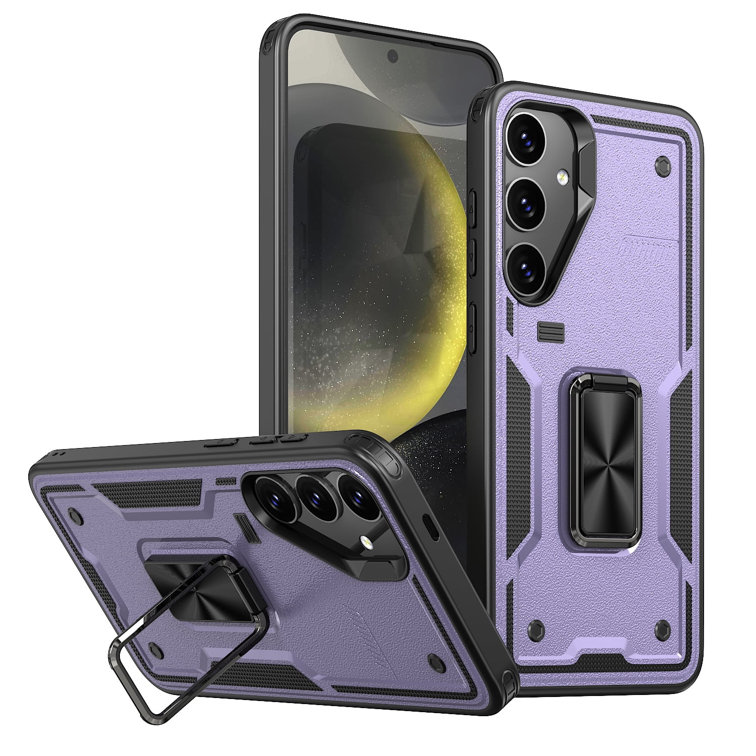 for Samsung Galaxy A55 Case with Finger Ring Holder Kickstand Military ...